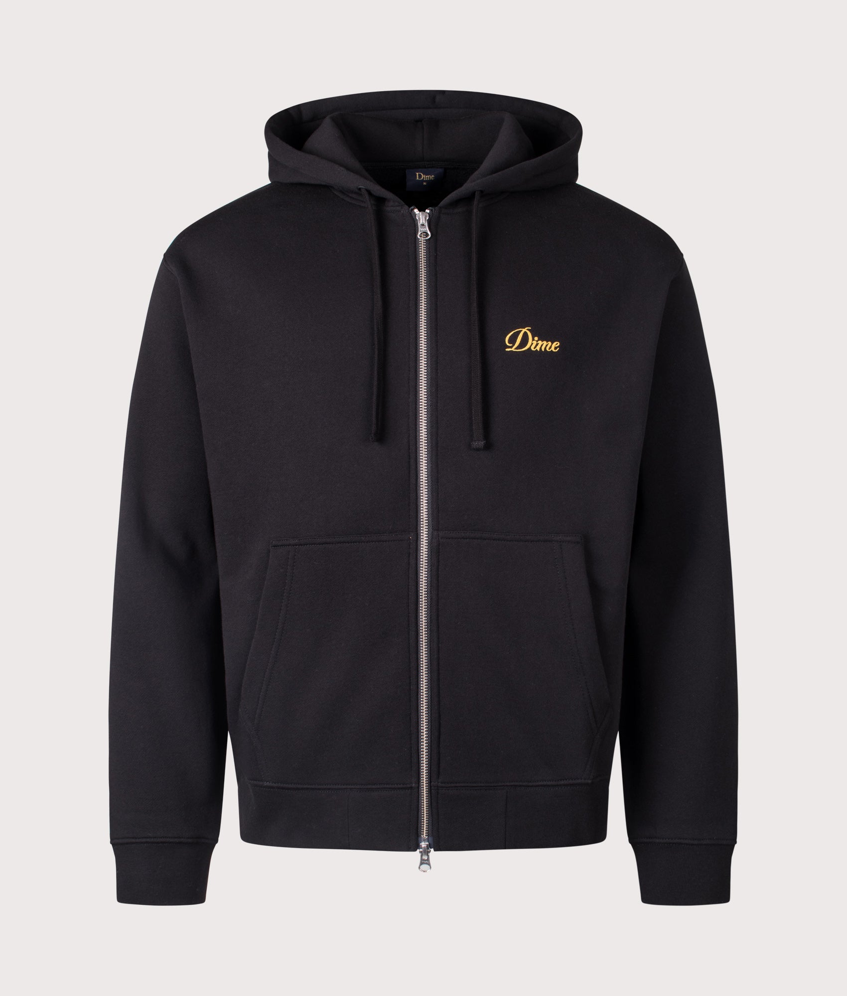 Cursive Small Logo Zip Through Hoodie in Black | Dime MTL | EQVVS