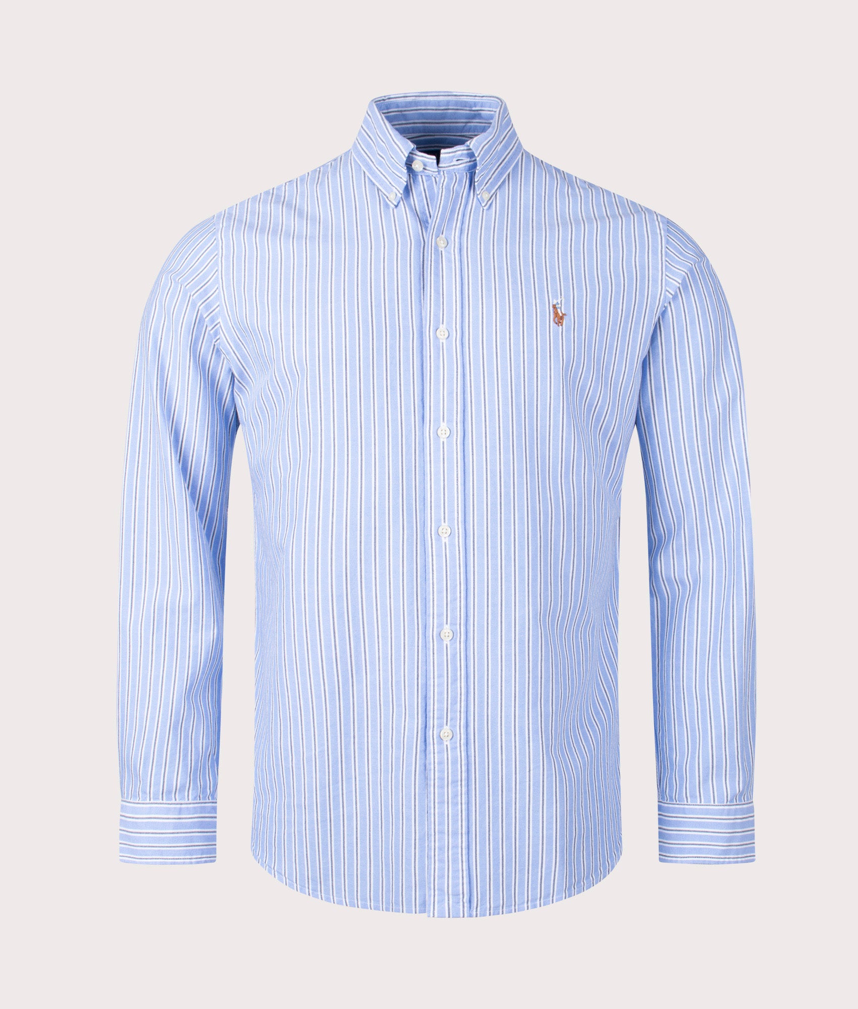 Polo Ralph Lauren Custom Fit Lightweight Shirt In Bluewhite Eqvvs