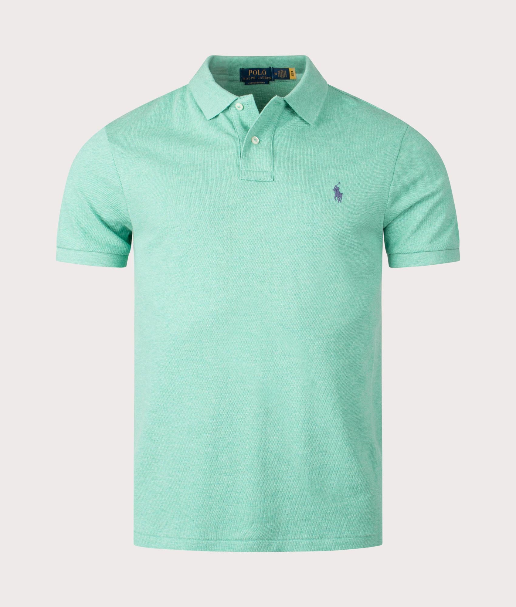 Custom Slim Mesh Polo Shirt Resort Green Heather | Polo Ralph Lauren