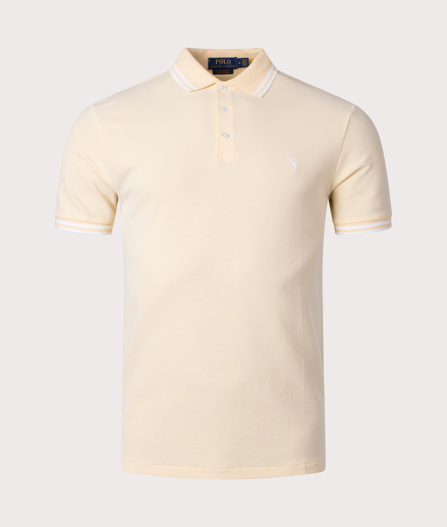 Custom Slim Mesh Polo Shirt Yellow | Polo Ralph Lauren | EQVVS