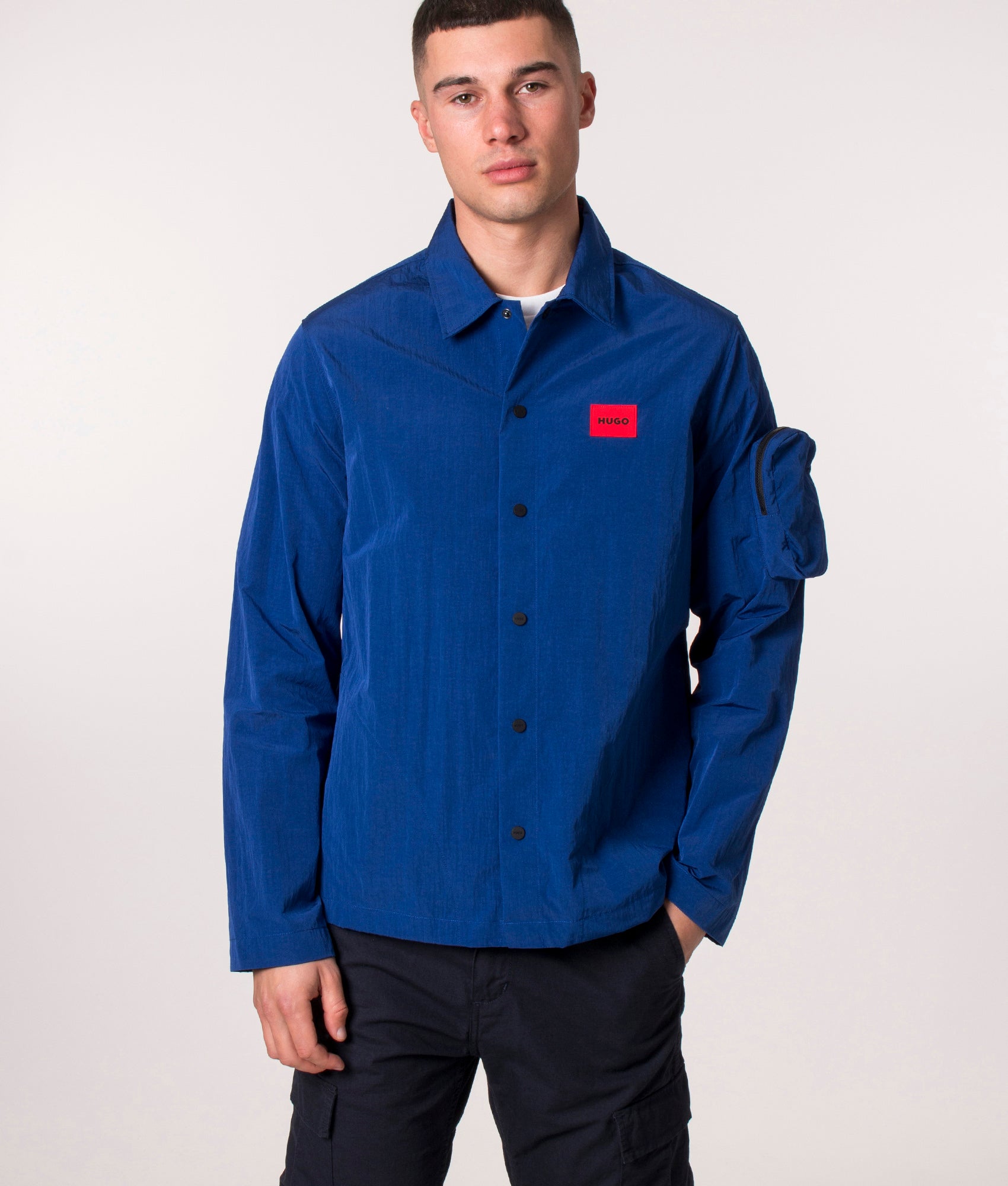 Elso Overshirt Medium Blue | HUGO | EQVVS