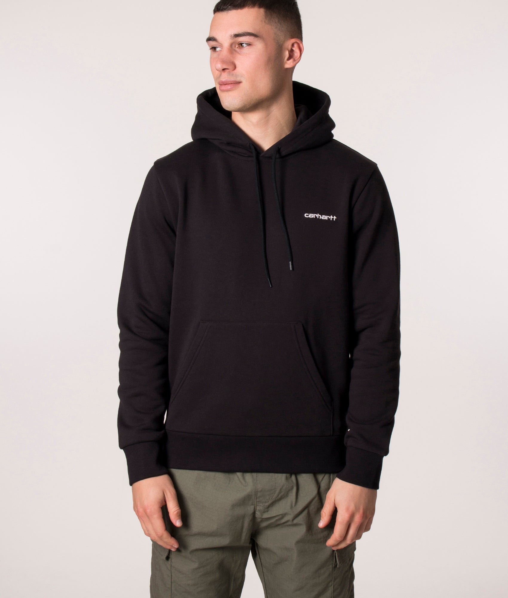 Script Embroidery Hoodie White Carhartt Wip Eqvvs