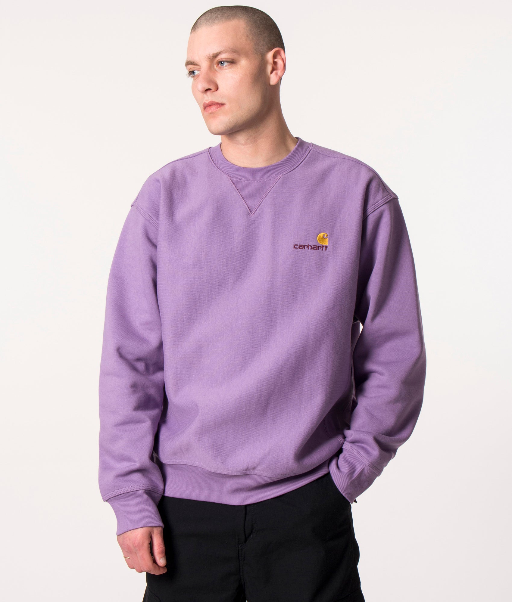 Relaxed Fit American Script Sweatshirt Violanda Carhartt Wip Eqvvs