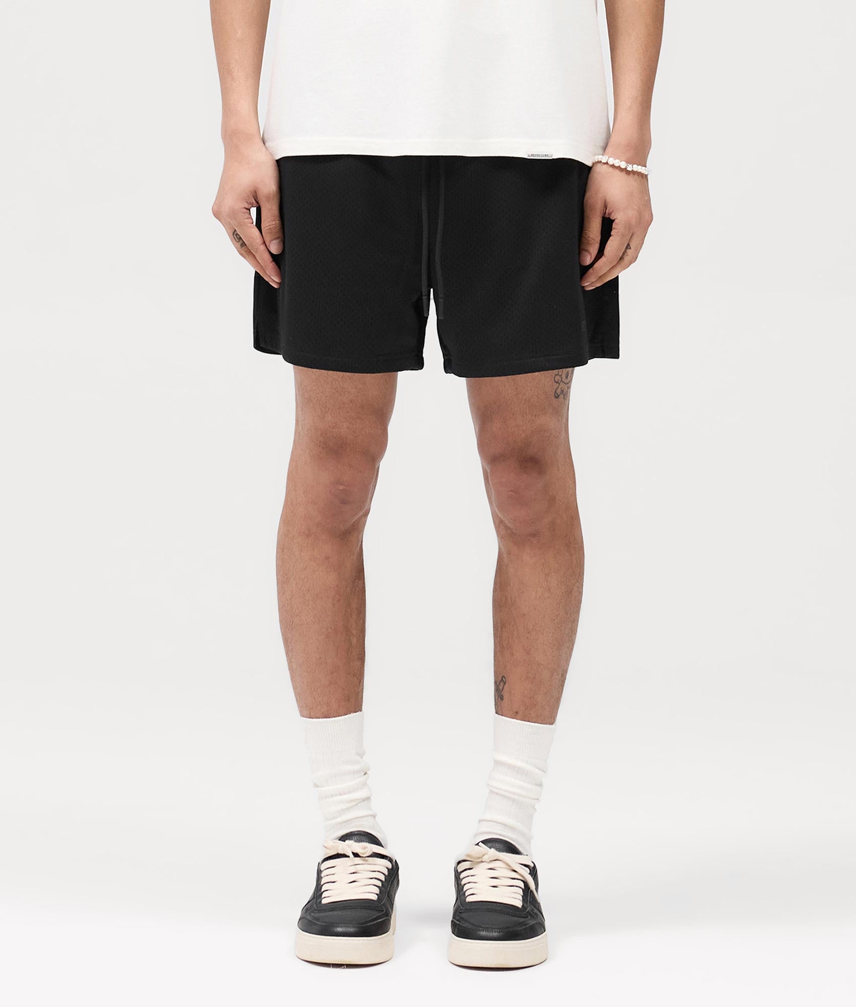 Mesh Shorts in Jet Black | Represent | EQVVS