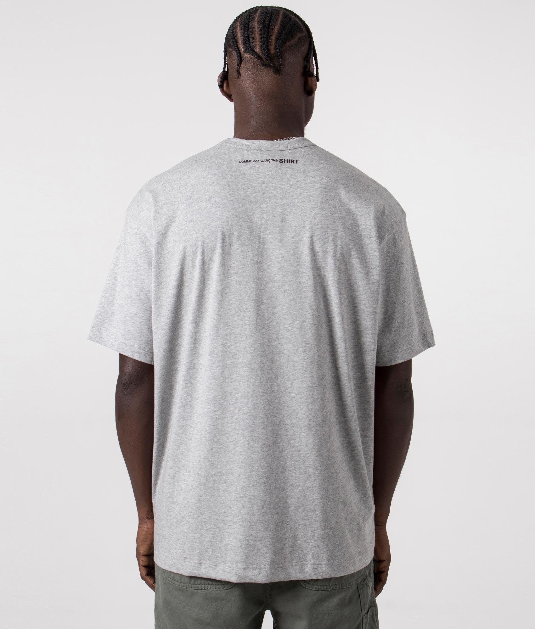 Script Neck Logo T-Shirt in Grey | CDG | EQVVS