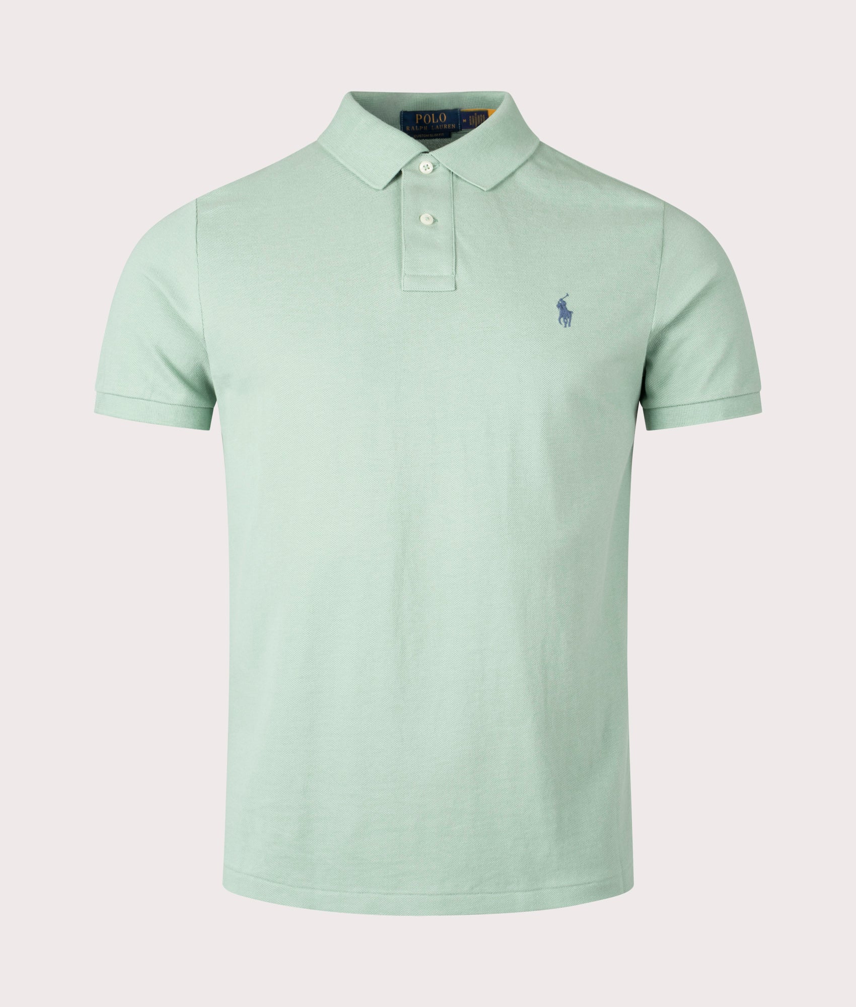 Custom Slim Fit Mesh Polo Shirt Faded Mint | Polo Ralph Lauren | EQVVS