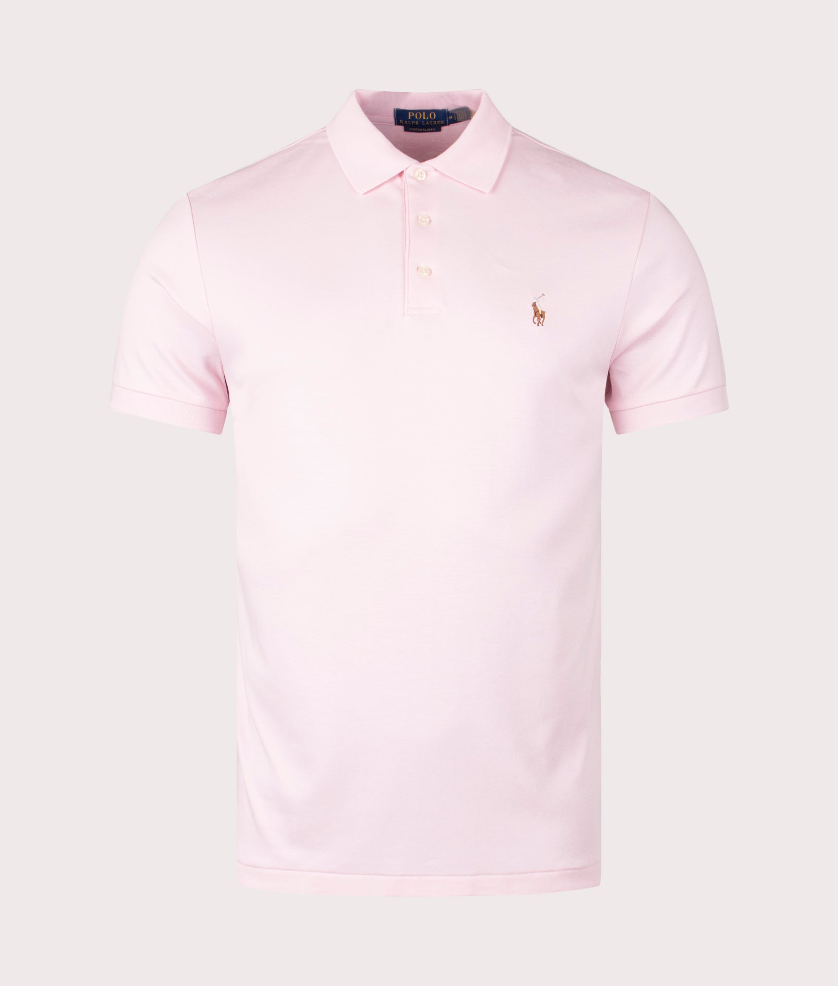 Custom Slim Soft Cotton Polo Hint of Pink | Ralph Lauren | EQVVS