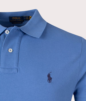 Custom Slim Fit Mesh Polo Shirt Nimes Blue | Polo Ralph Lauren | EQVVS