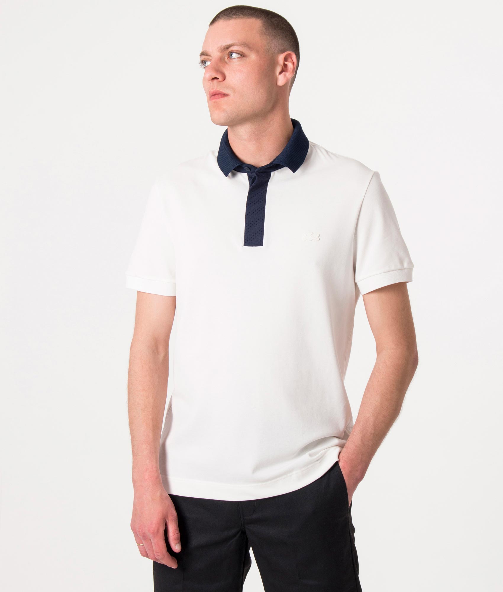 Smart Paris Polo Shirt Flour/Navy Blue | Lacoste | EQVVS