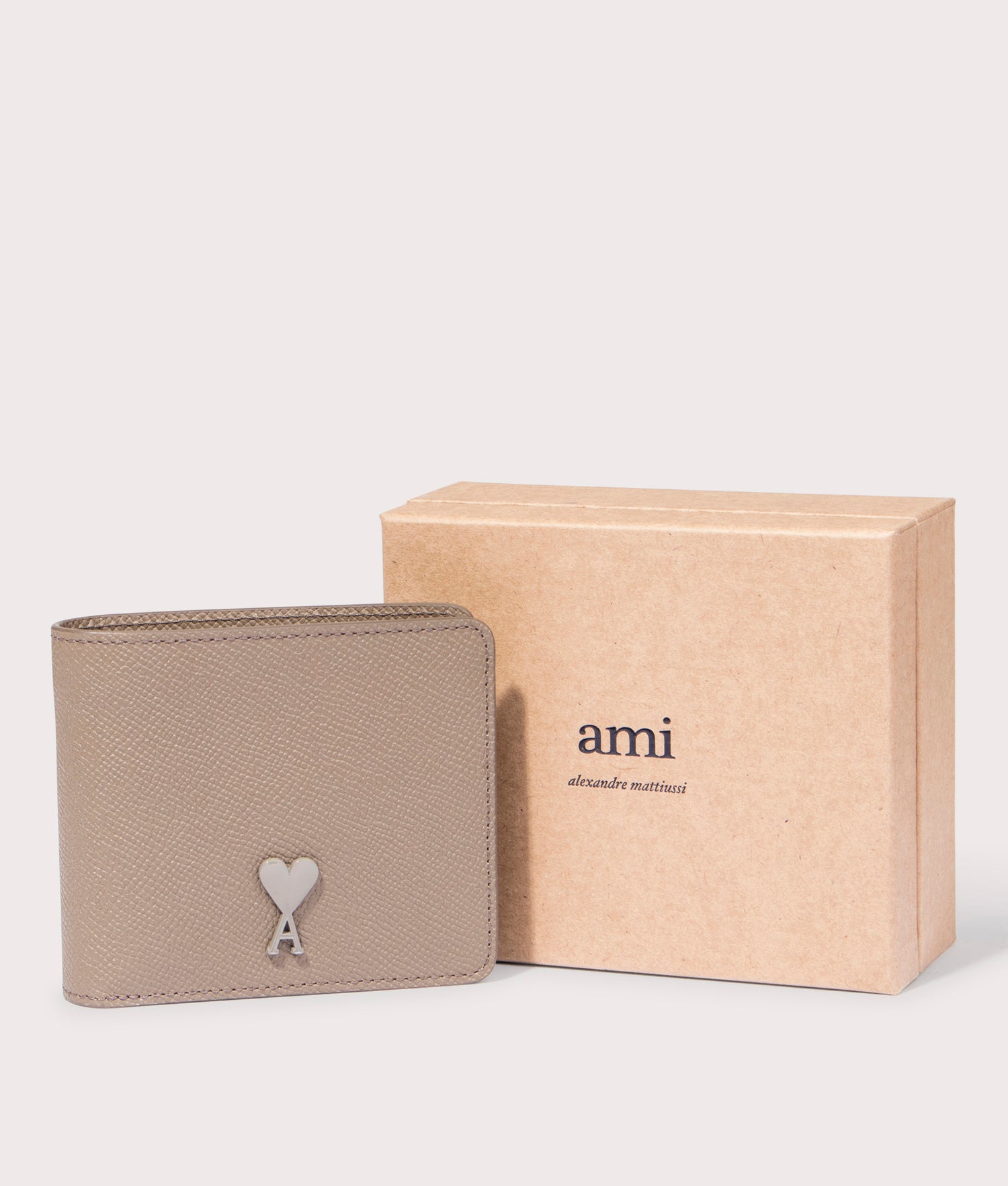 Ami De Coeur Folded Wallet in Taupe | AMI | EQVVS