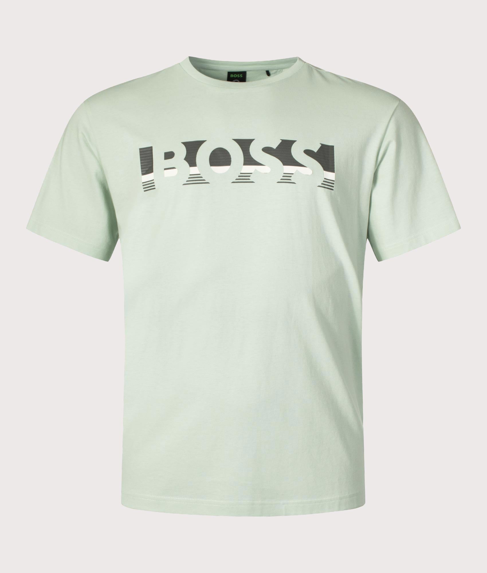 Relaxed Fit Athleisure Colour-Block Logo T-Shirt Green | BOSS | EQVVS