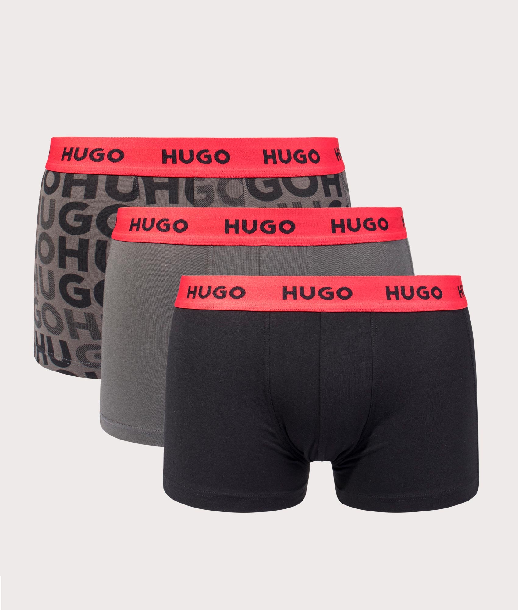 Three Pack Triplet Design Trunks in Dark Grey | HUGO | EQVVS