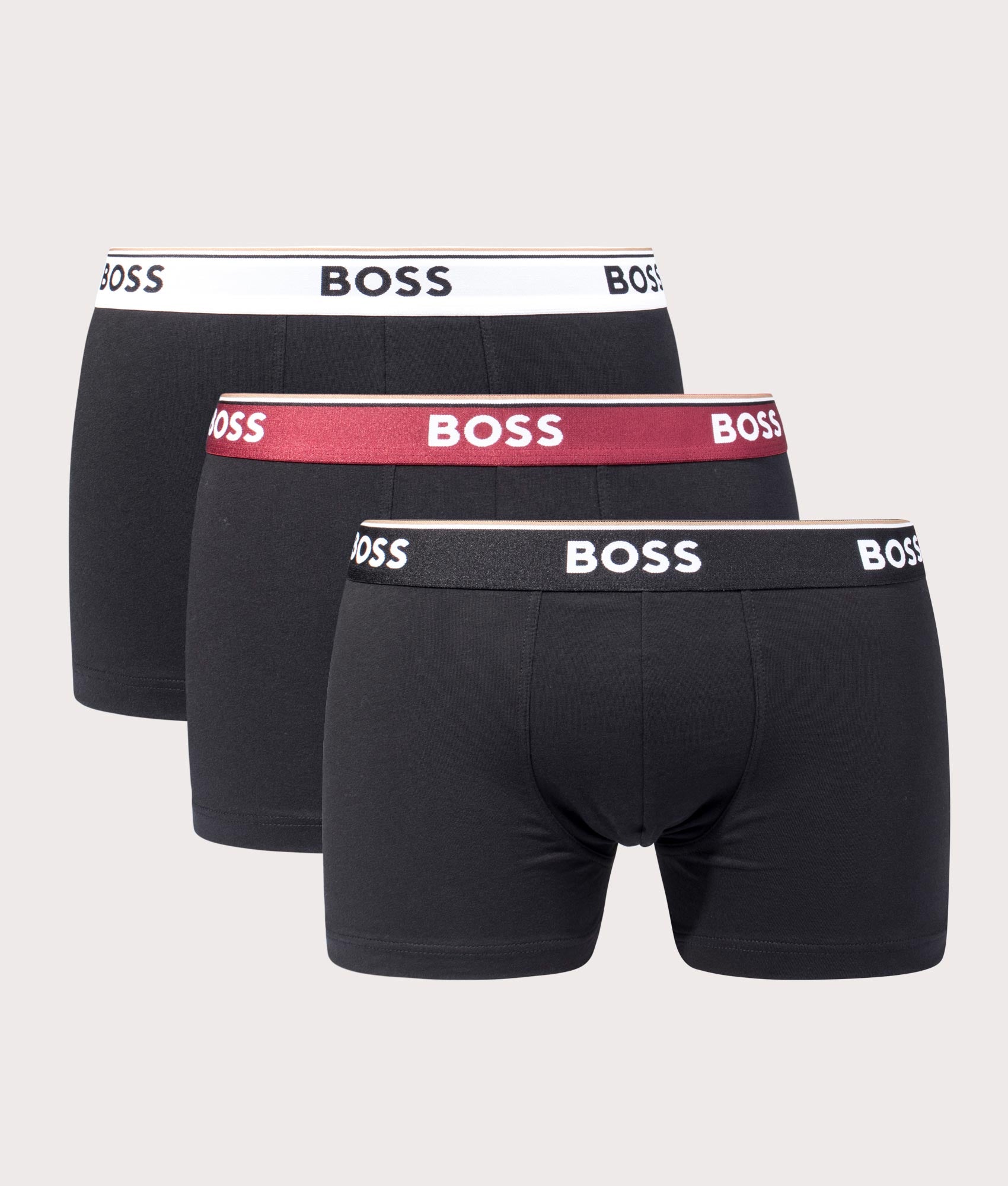 3 Pack of Stretch-Cotton Trunks in Black White Red | BOSS | EQVVS