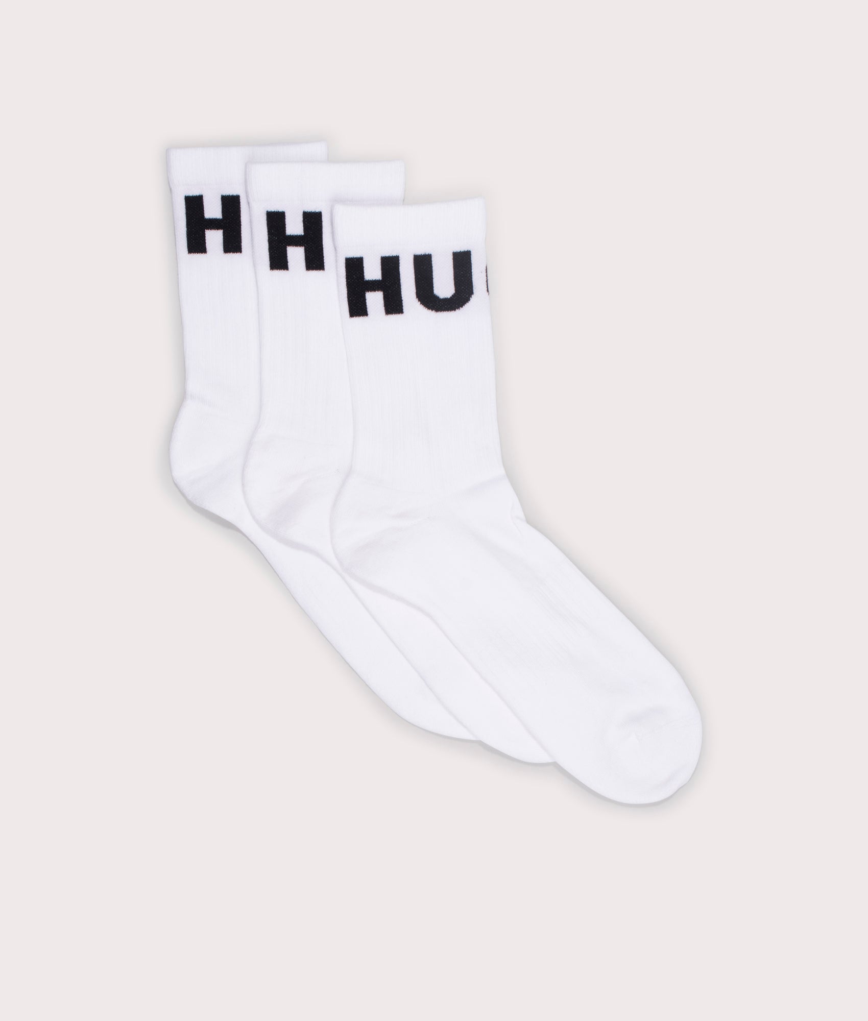 HUGO 3 pack Iconic Socks in White | EQVVS Menswear.