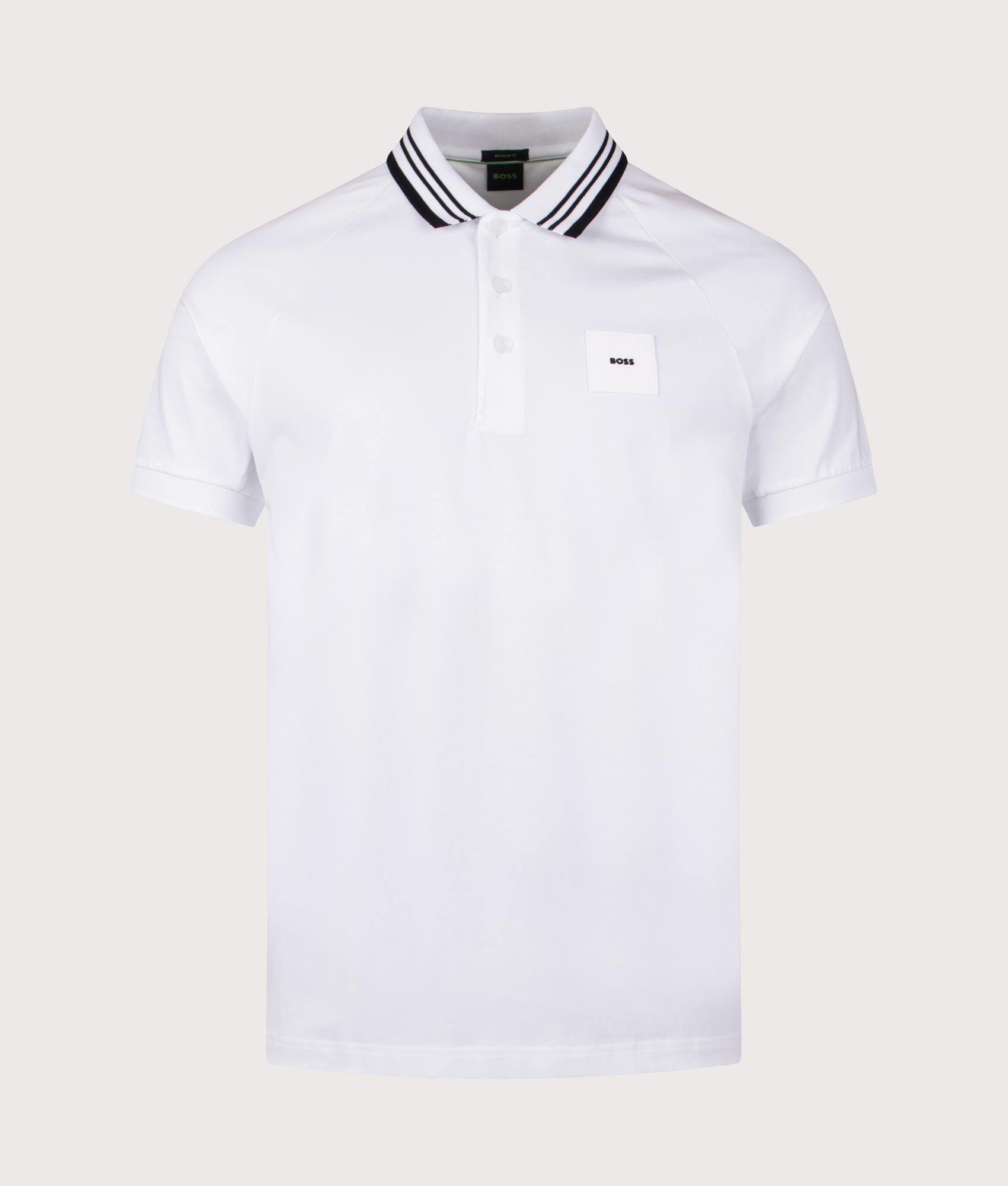 Paddy Rib Polo Shirt in White | BOSS | EQVVS