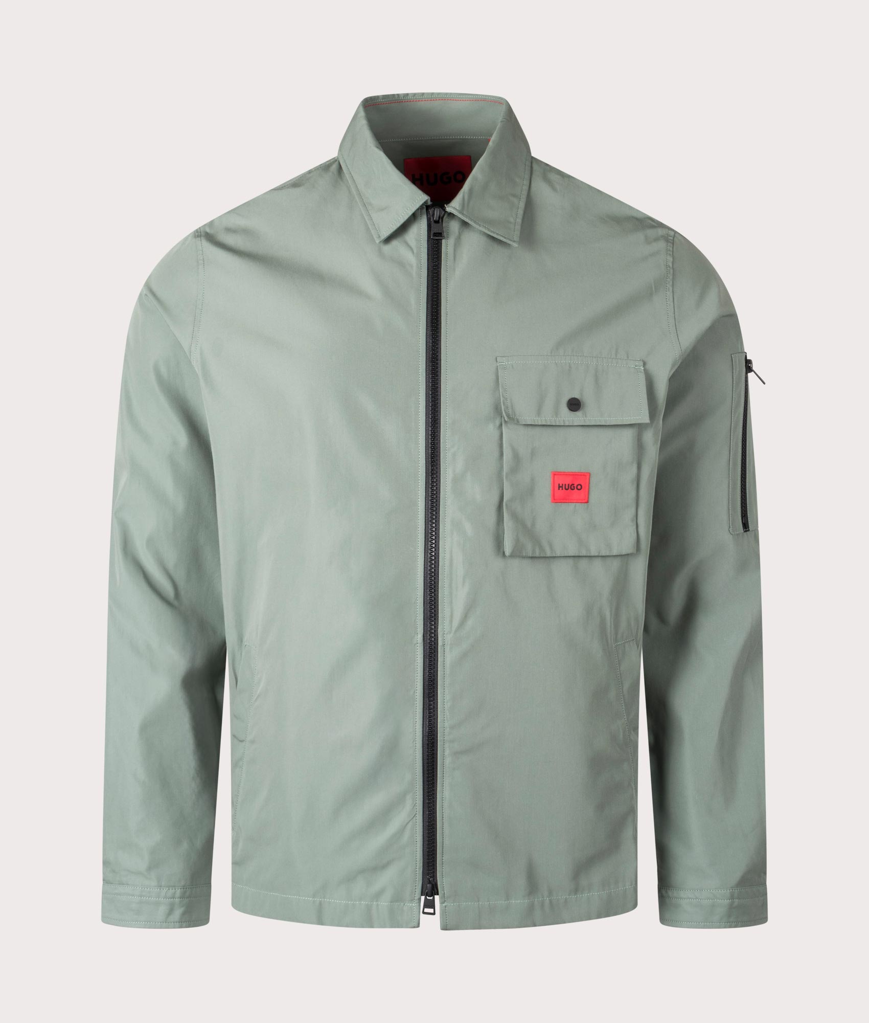 Zip Through Emmond Overshirt Open Green | HUGO | EQVVS