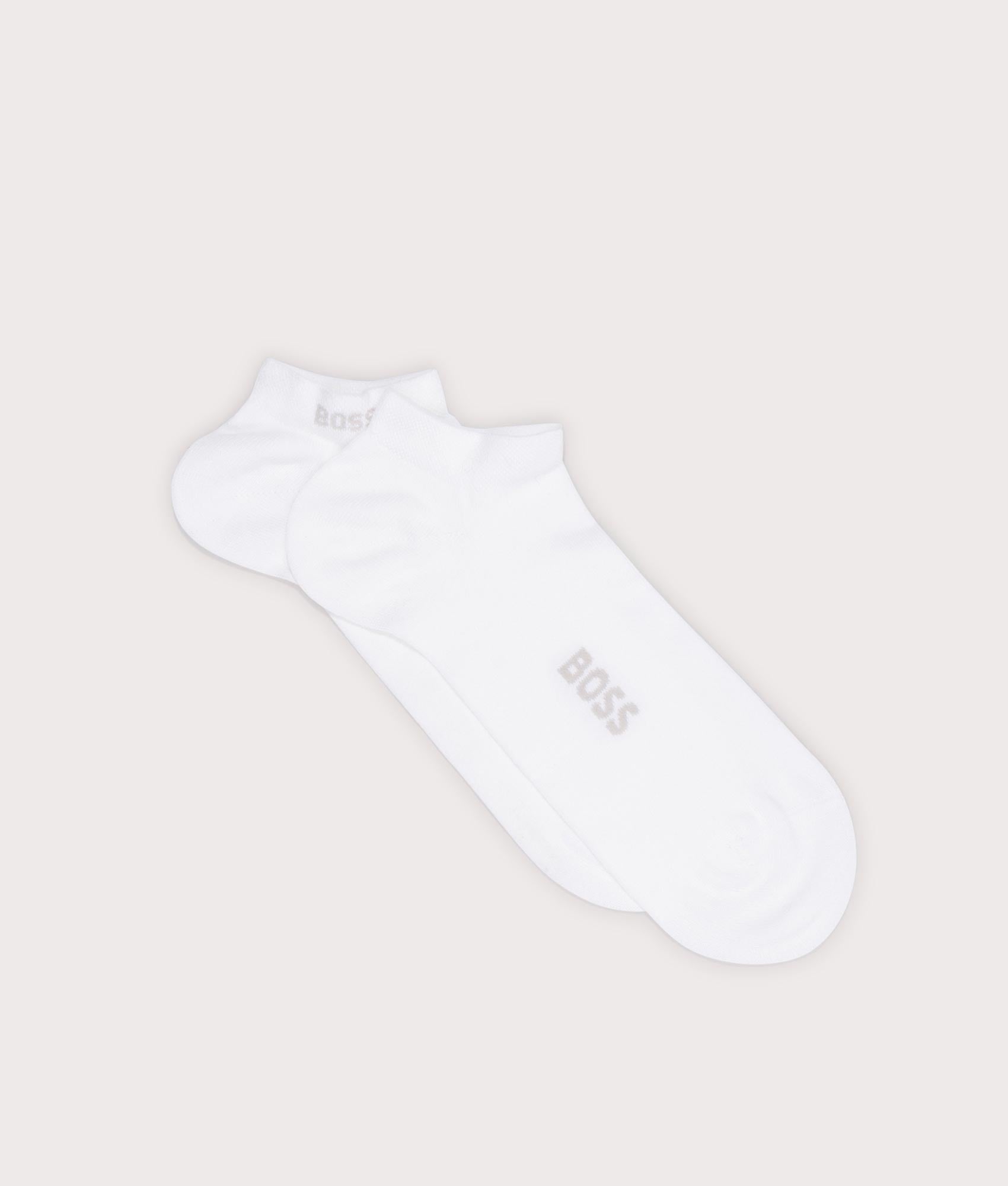 BOSS 2 Pack Logo Bamboo Socks in White | EQVVS Menswear