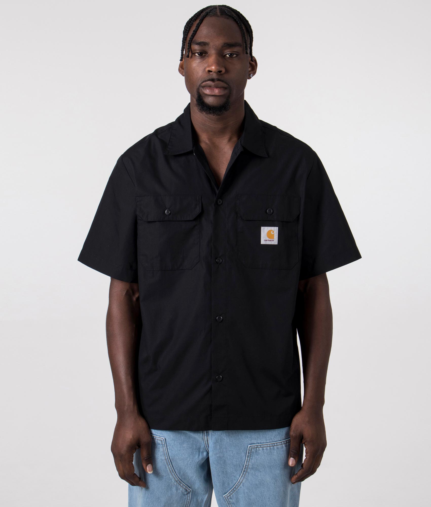 Short Sleeve Craft Shirt in Black | Carhartt WIP | EQVVS Menswear