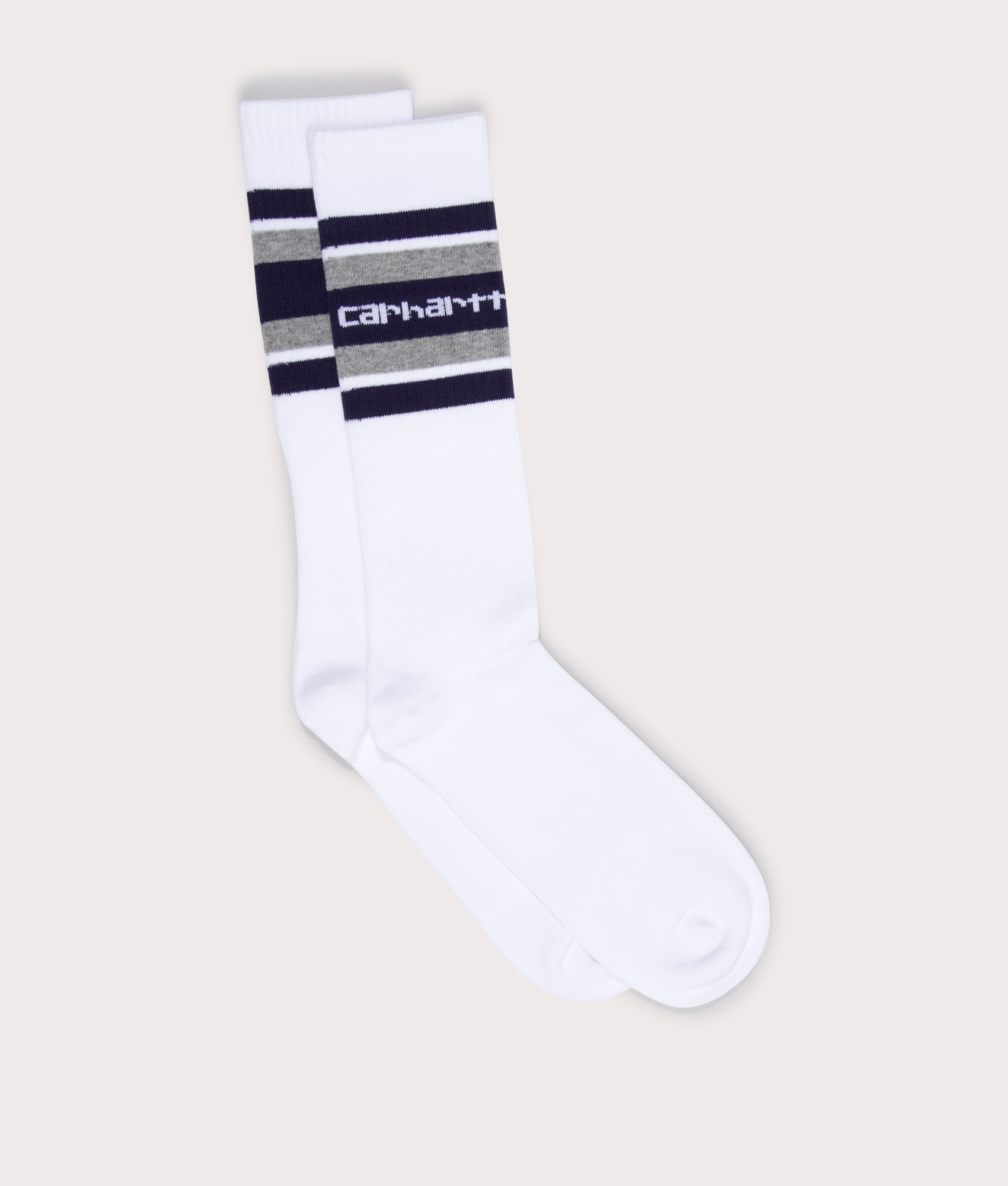 Carhartt WIP Connors Socks in White, Aura Blue & Heather Grey | EQVVS