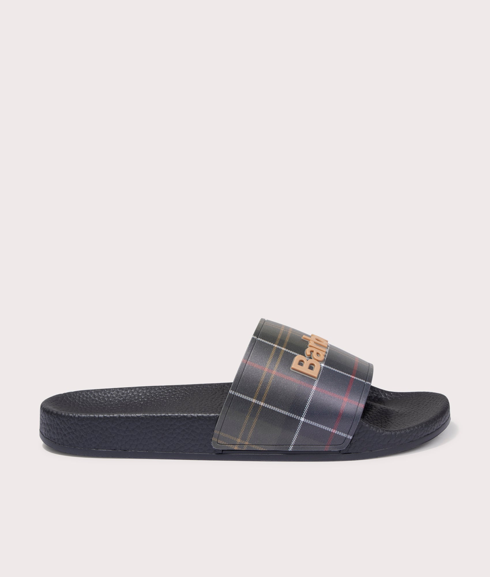 Tartan Beach Sliders in Tartan Black | Barbour Footwear | EQVVS