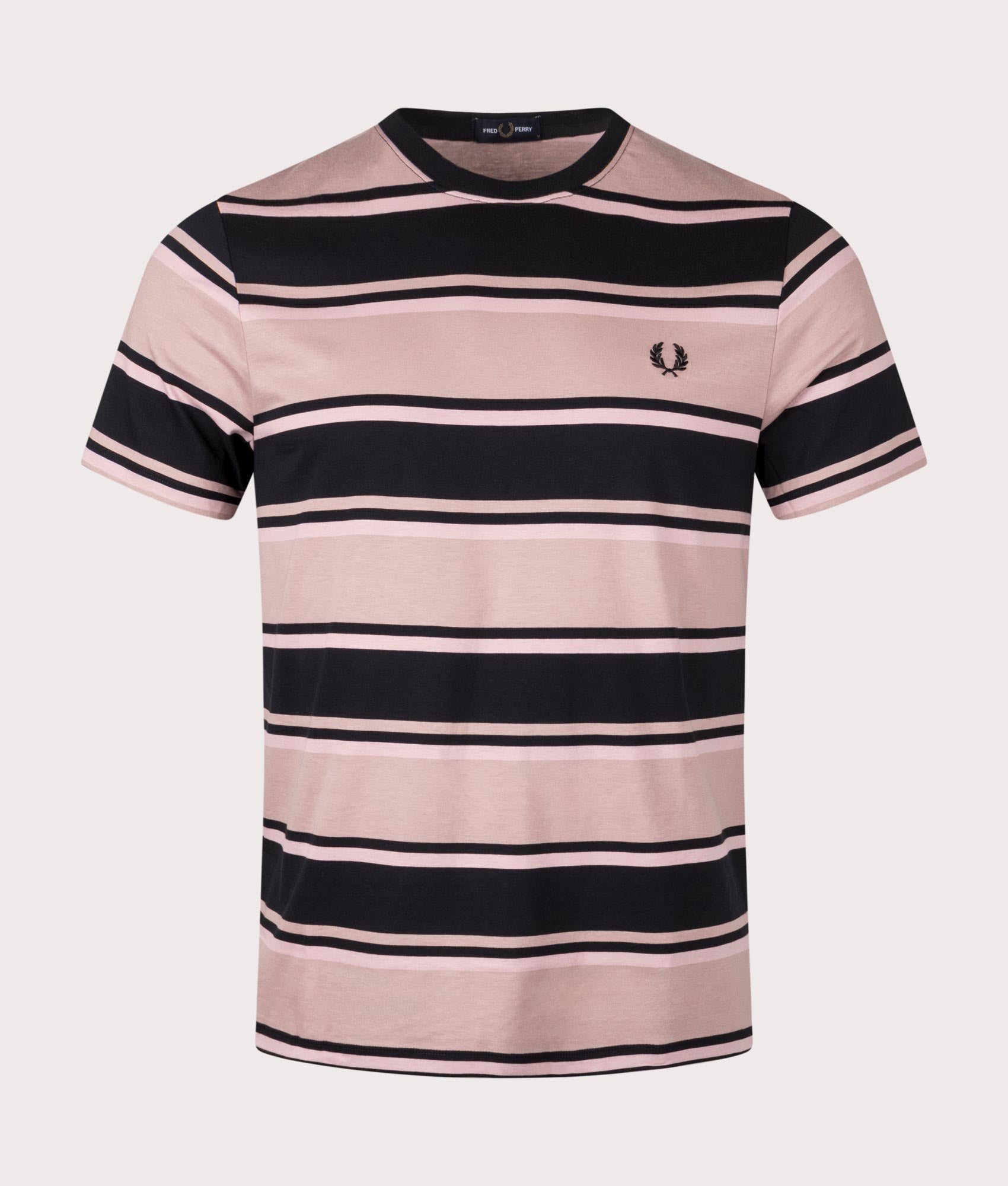 Bold Stripe T-Shirt Dark Pink/Dusty Rose/Black | Fred Perry | EQVVS