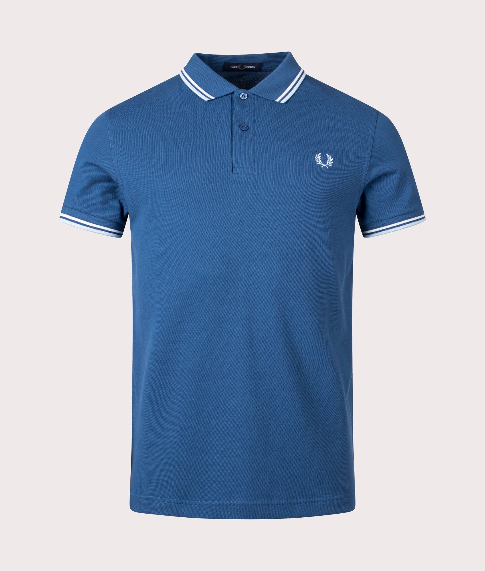 Twin Tipped Polo Shirt Midnight Blue Ecru & Light Ice | Fred Perry | EQVVS