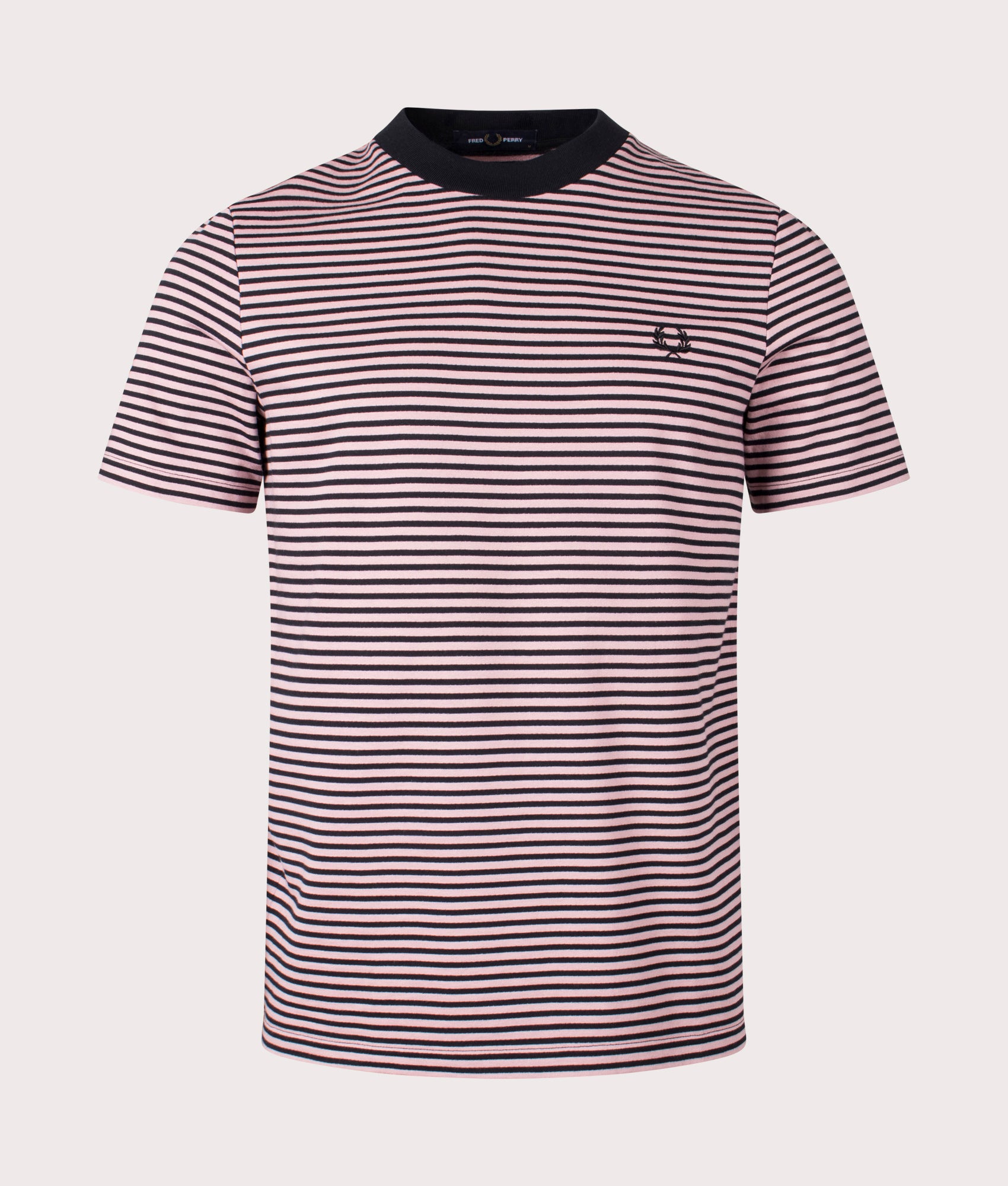 Fine Stripe Heavy Weight T-Shirt Dusty Rose Pink | Fred Perry | EQVVS