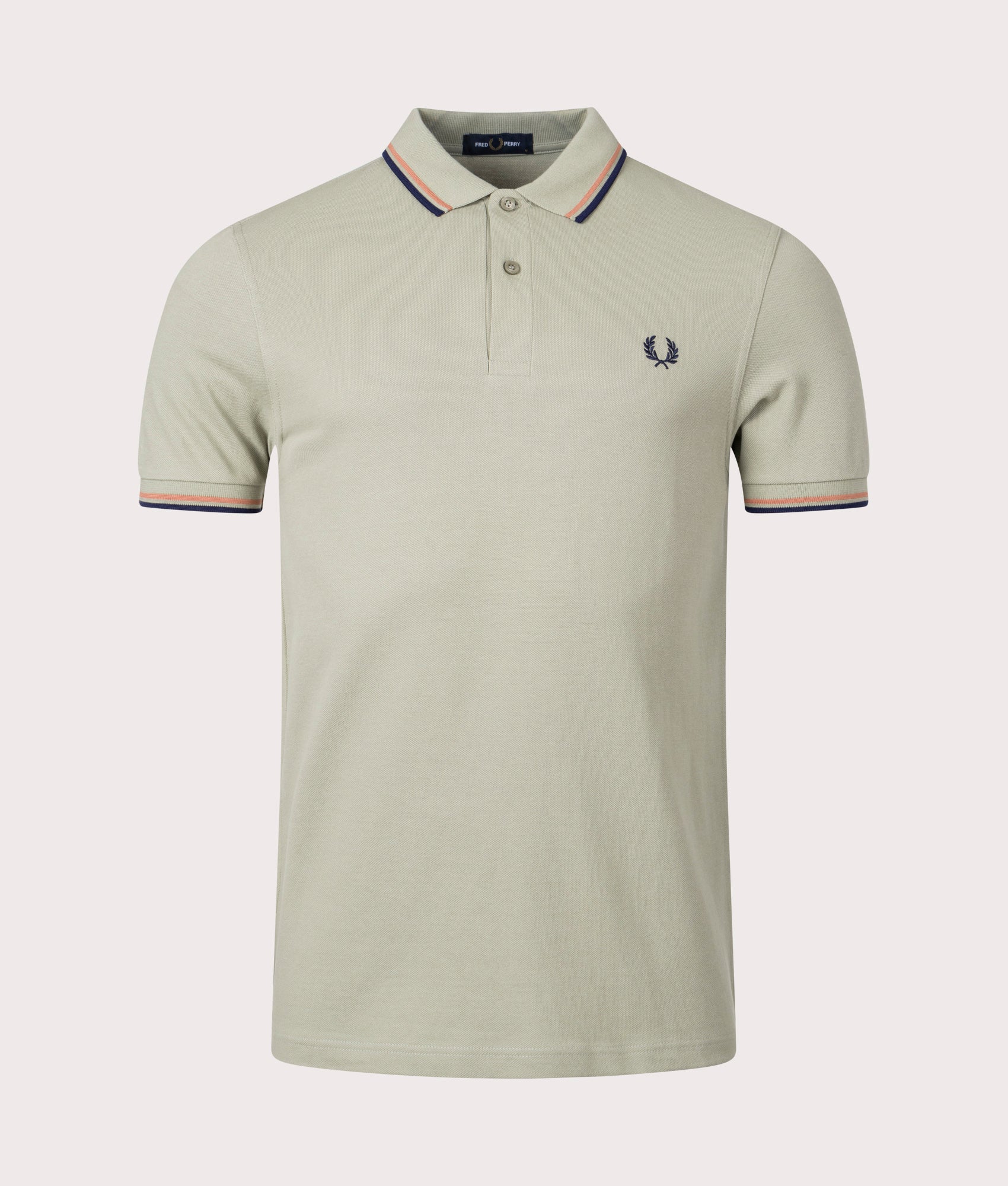 Twin Tipped Polo Shirt Seagrass/Light Rust/Navy | Fred Perry | EQVVS