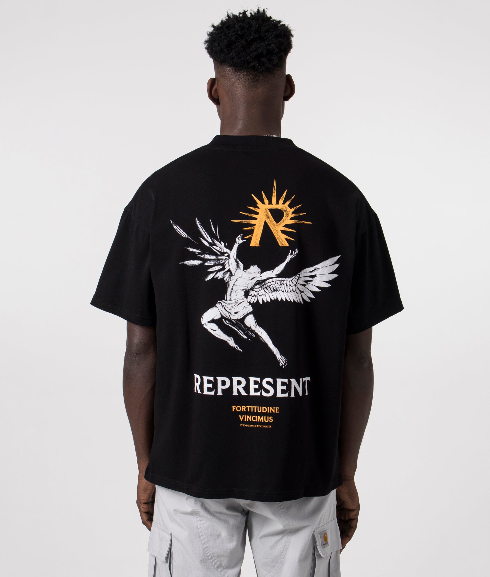 Icarus T-Shirt Back Print Jet Black | REPRESENT | EQVVS