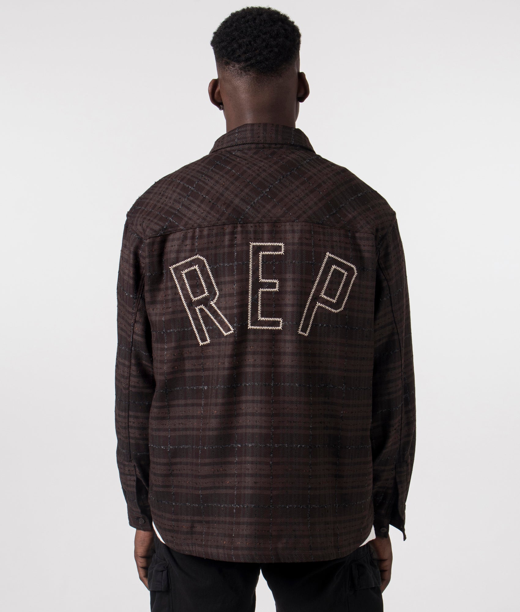 Rep Flannel Shirt in Coffee | REPRESENT | EQVVS