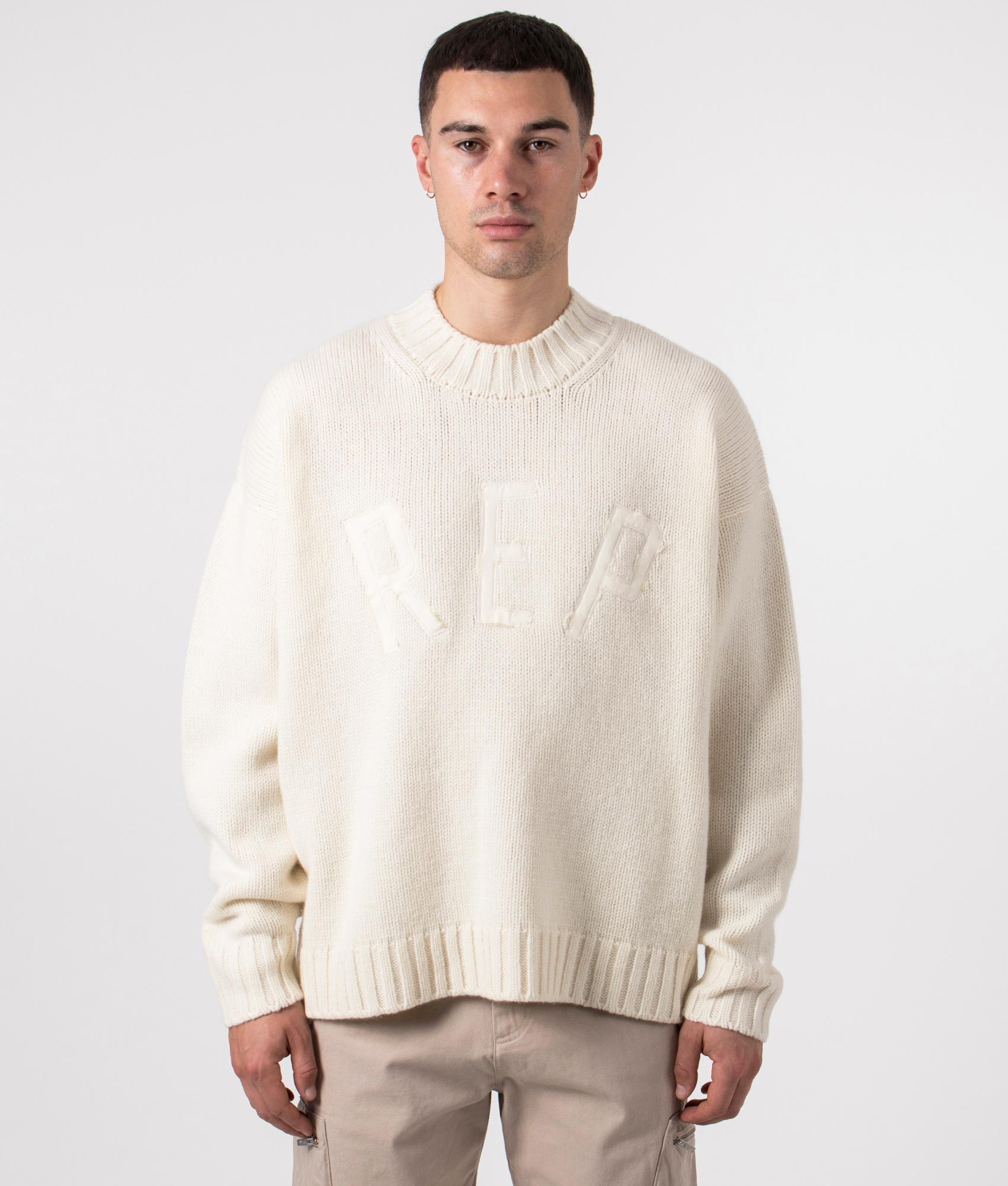 Rep Knit Jumper in oat | REPRESENT | EQVVS
