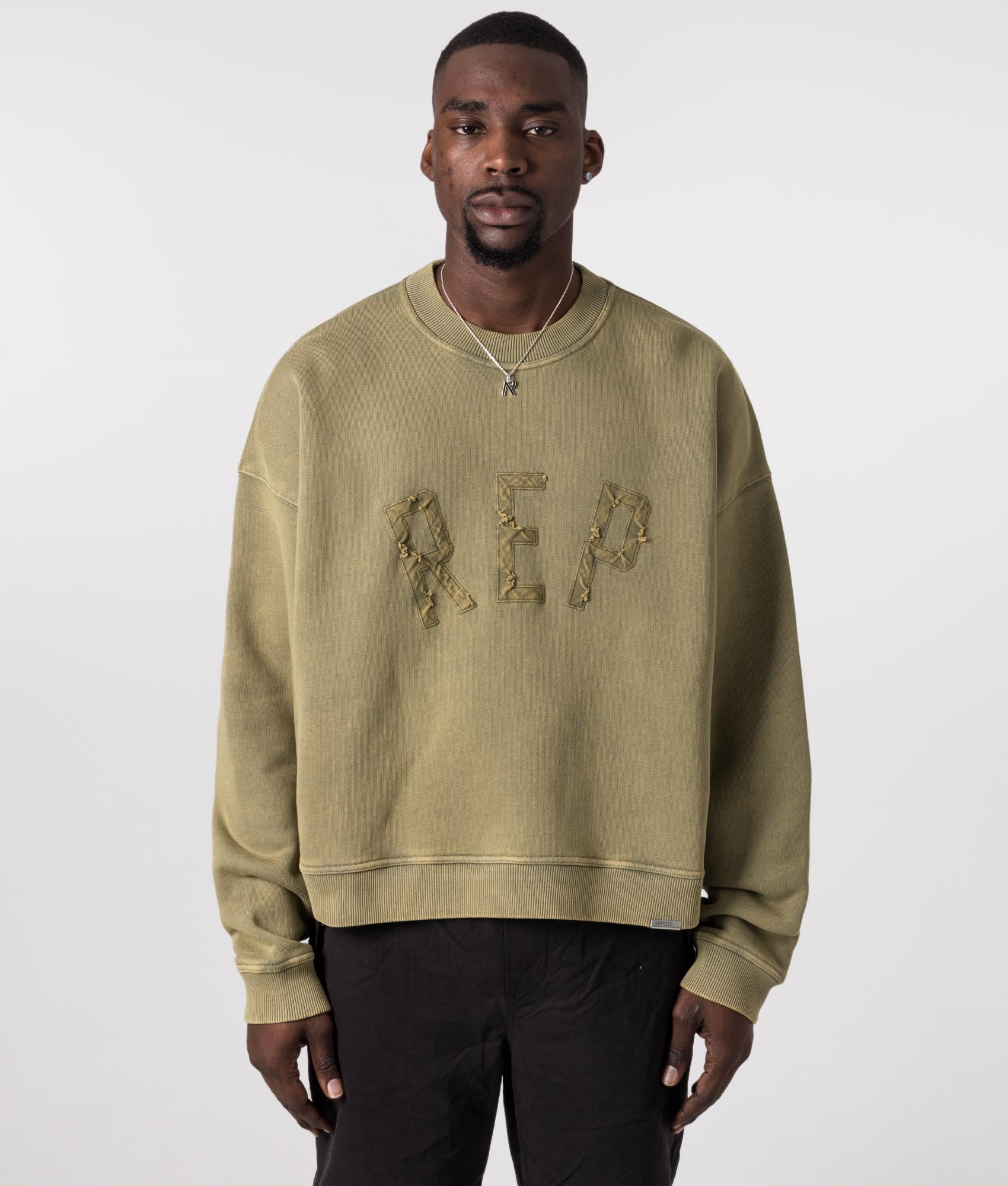 REPRESENT Rep Applique Sweatshirt in Fawn at EQVVS