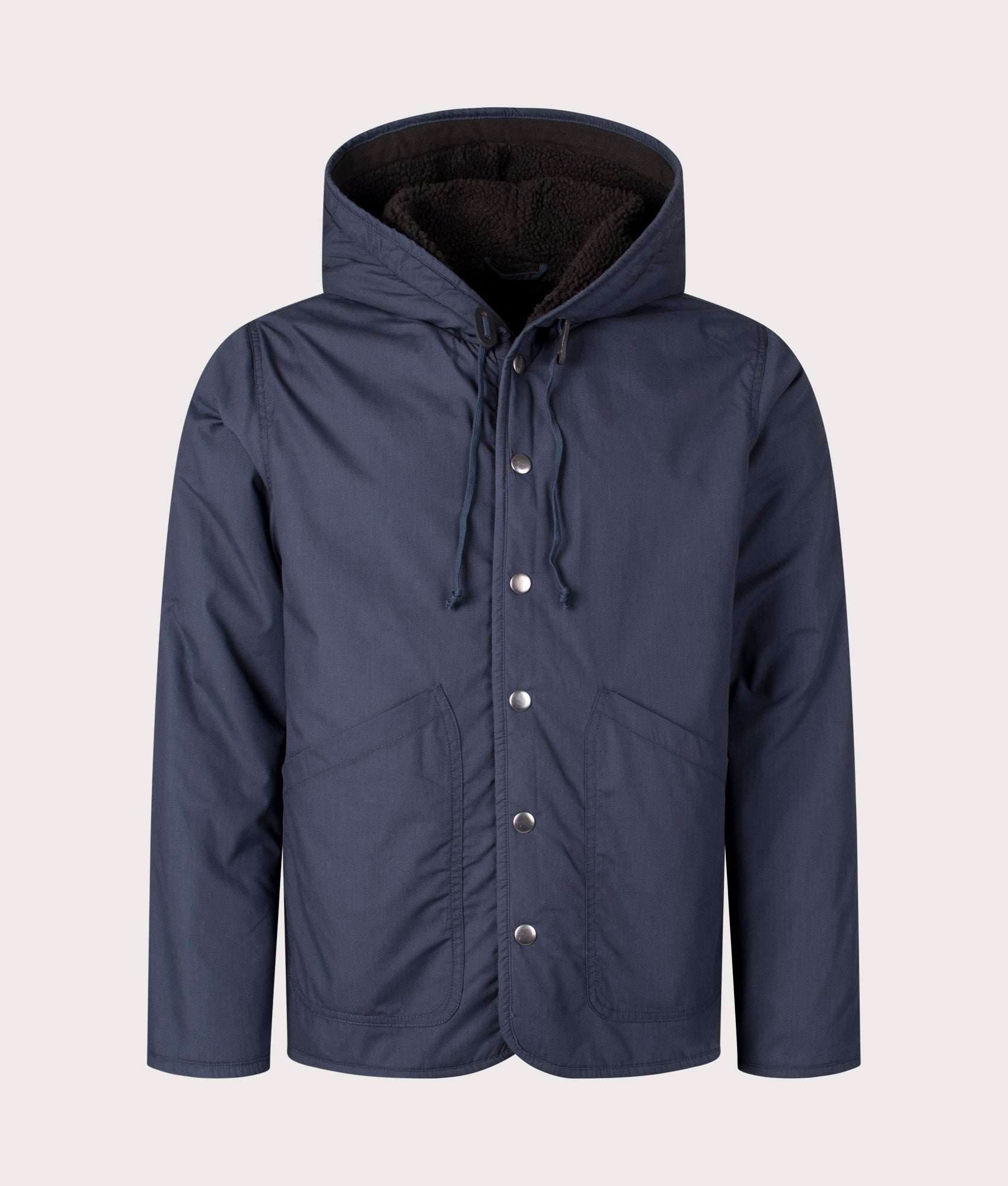 Universal Works Reversible Simple Hooded Jacket Brown/Navy | EQVVS
