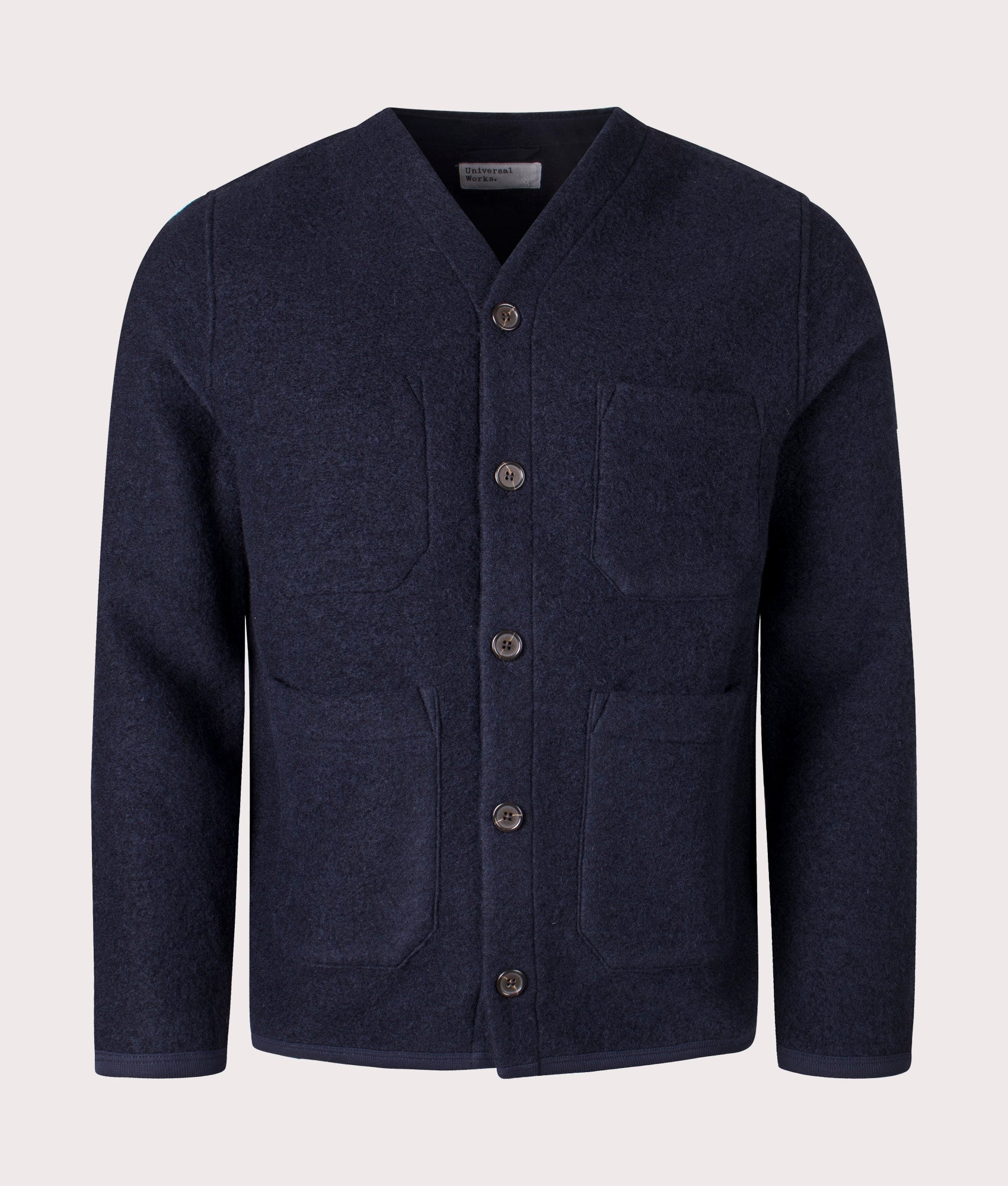 Wool Fleece Cardigan Navy - Universal Works - EQVVS