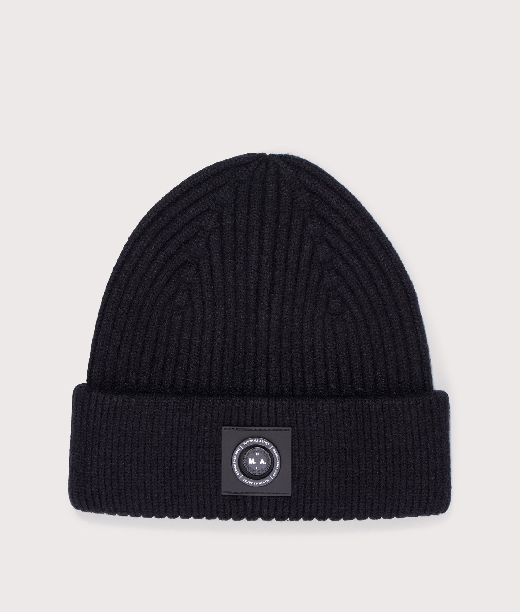 Siren Cable Knit Beanie in Black | Marshall Artist | EQVVS
