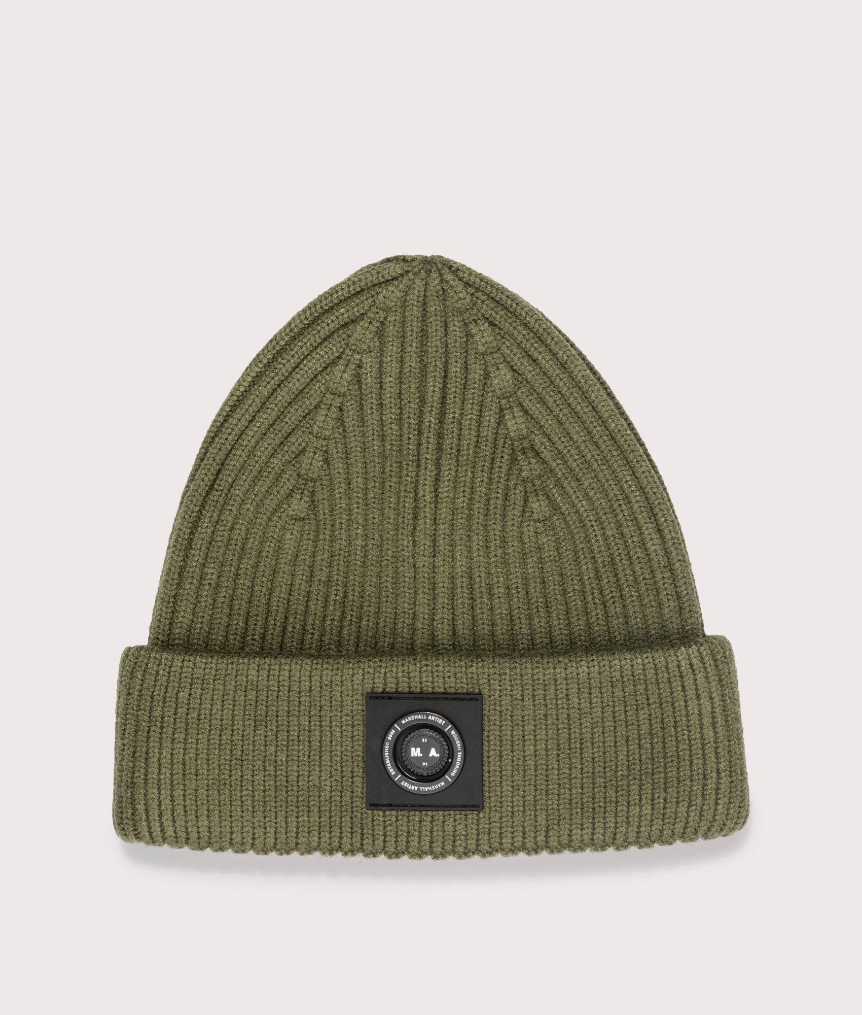 Siren Cable Knit Beanie in Khaki | Marshall Artist | EQVVS
