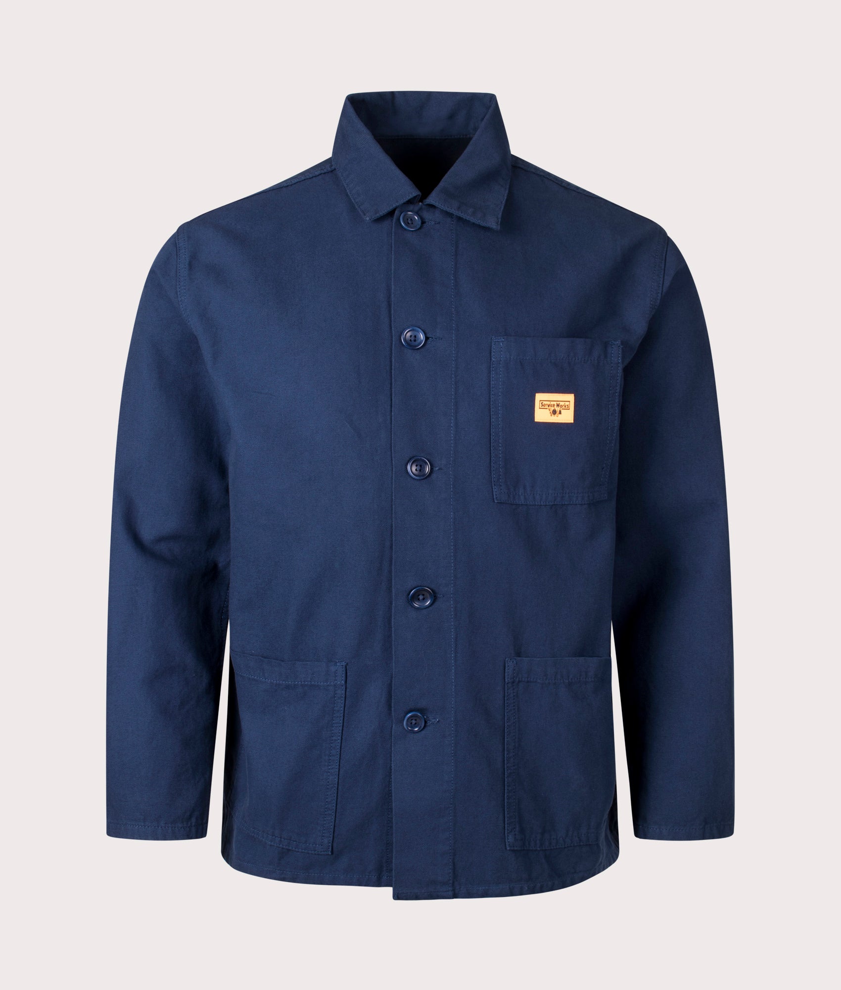 Service Works Canvas Coverall Jacket in Navy | EQVVS Menswear