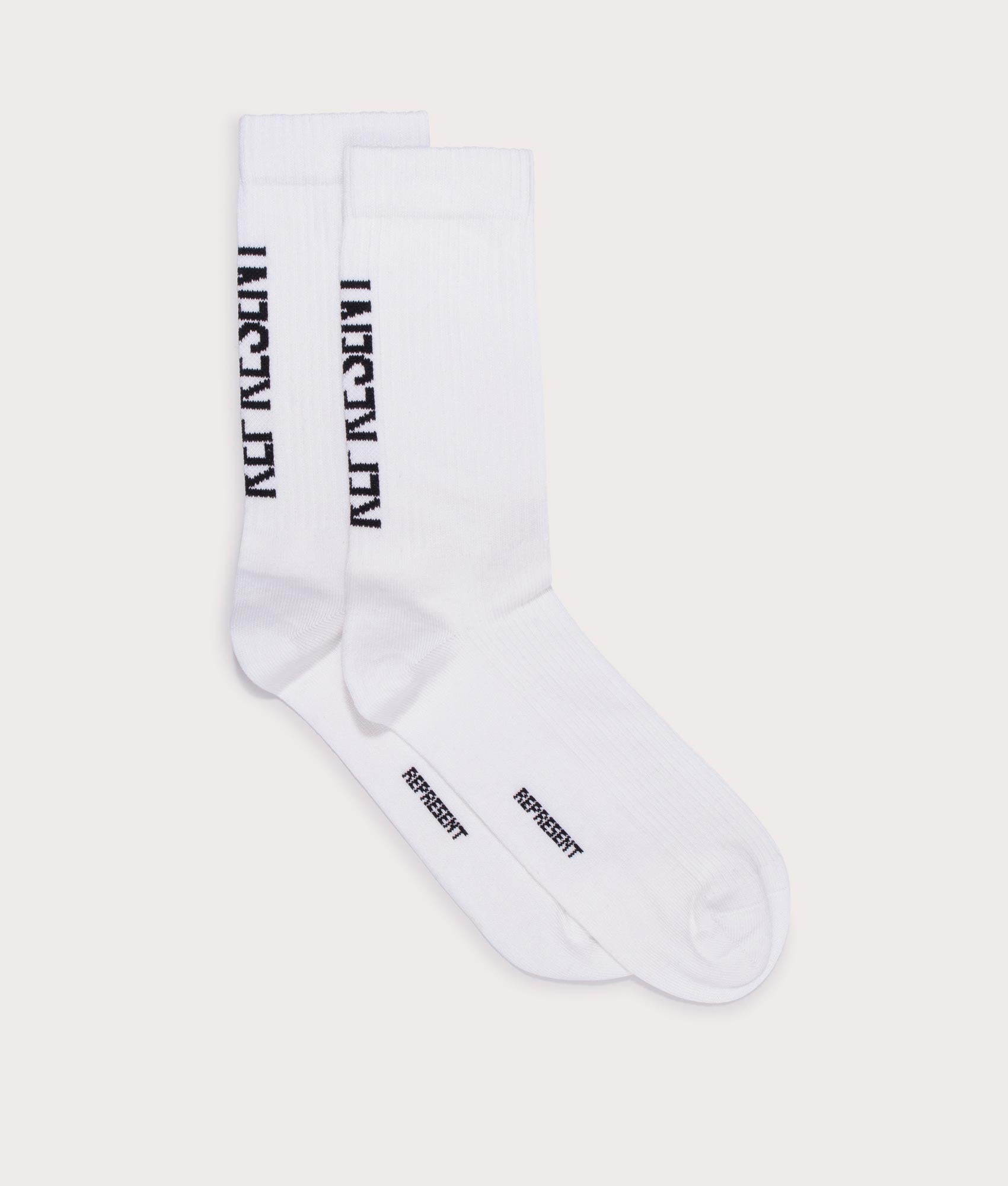 Represent 2 Pack Logo Socks in White | Represent | EQVVS