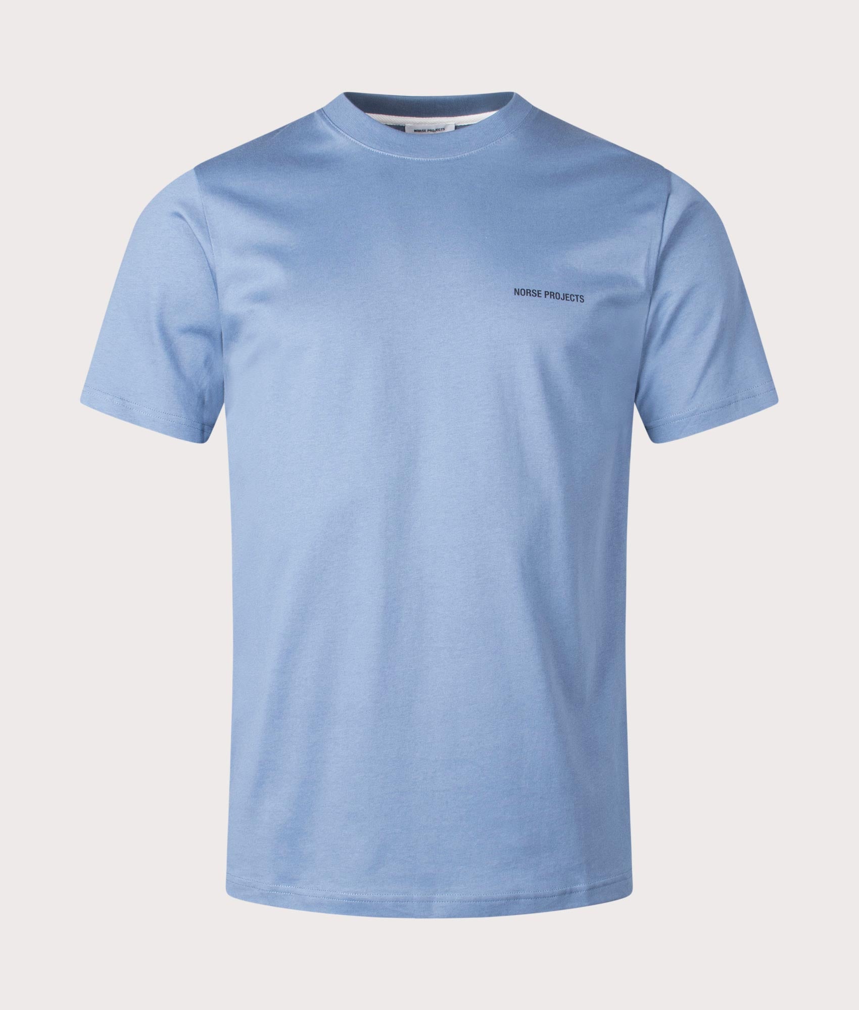 Johannes Organic Logo T-Shirt 7121 Fog Blue | Norse Projects | EQVVS