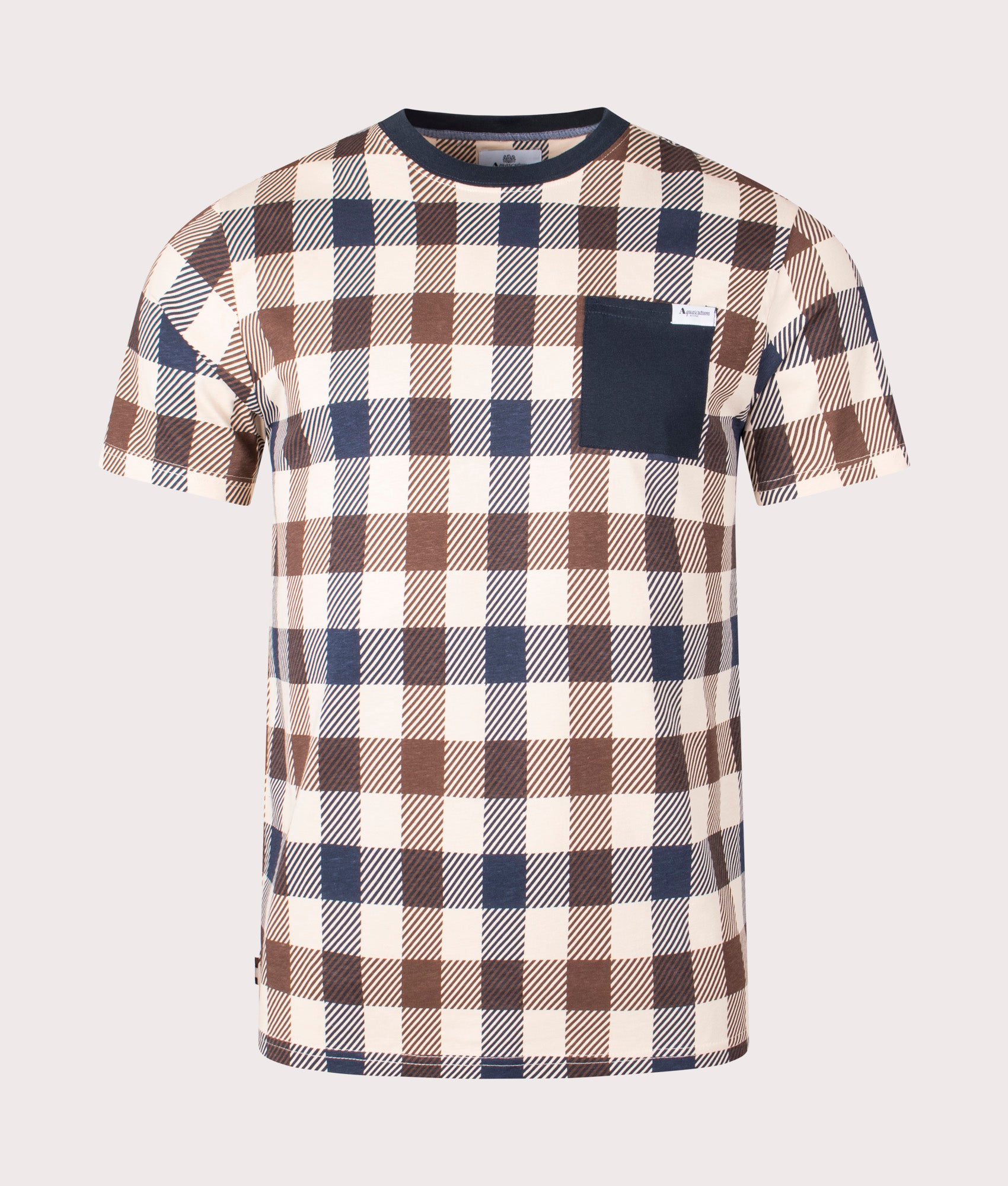 Active Macro Check T-Shirt Navy | Aquascutum | EQVVS
