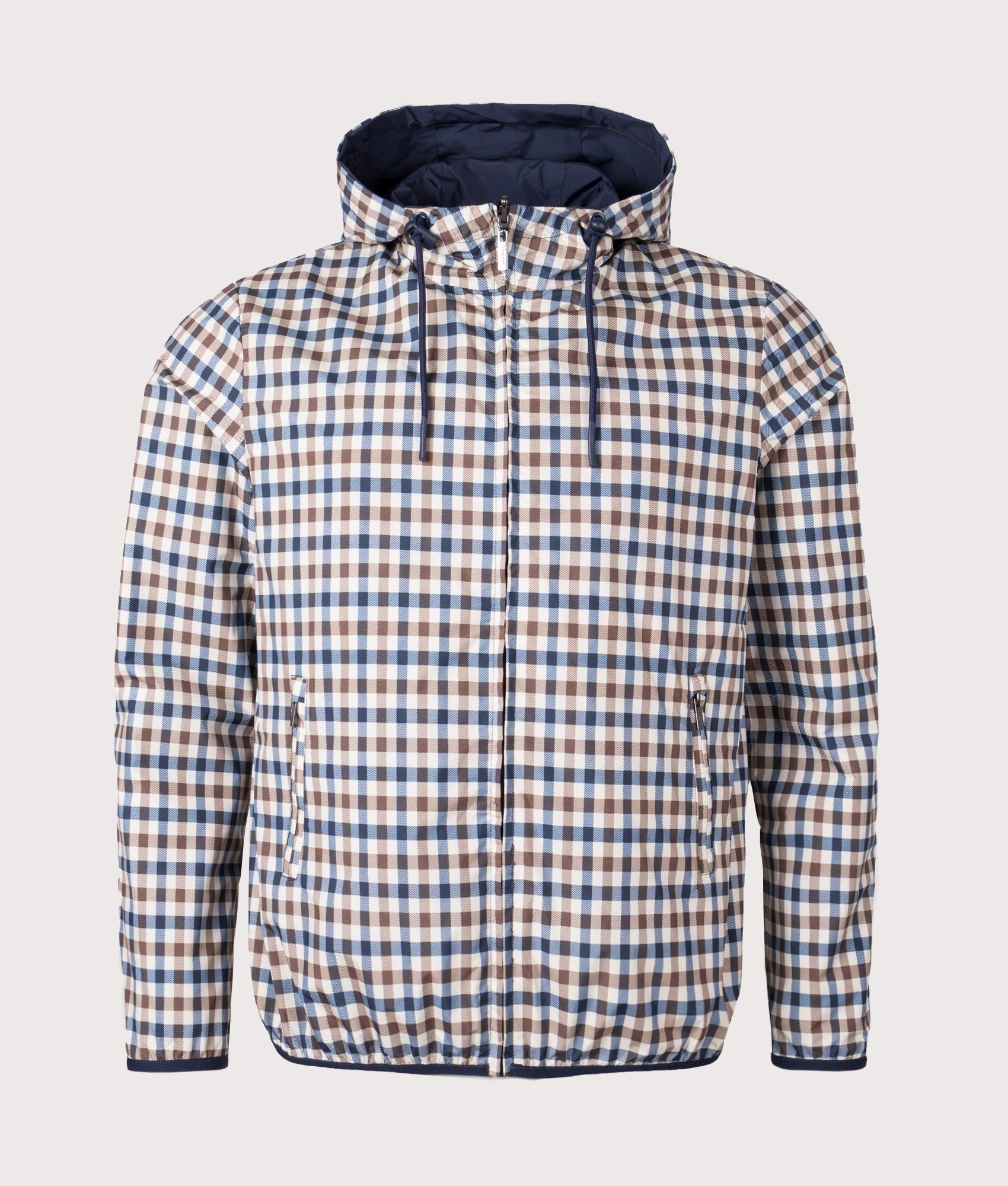 Sailor Check Reversible Jacket Navy | Aquascutum | EQVVS
