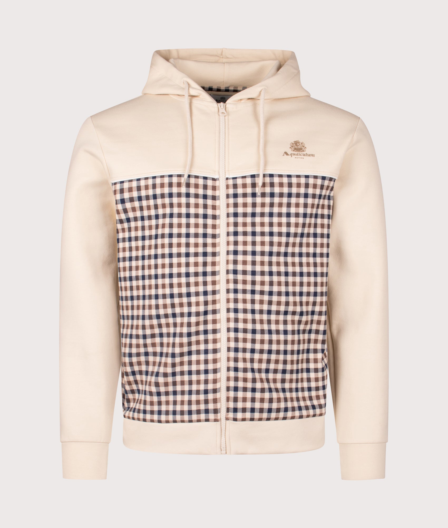 Scuba Insert Full Zip Hoodie in Beige | Aquascutum | EQVVS