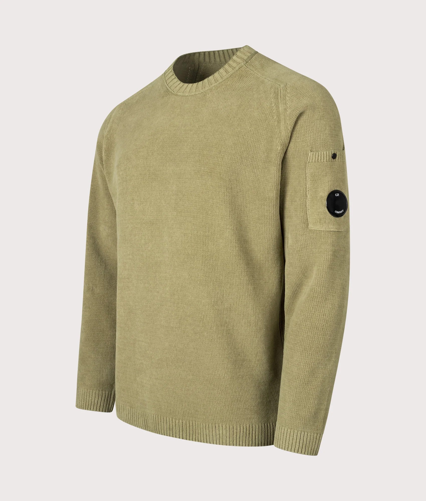 Cotton Chenille Crewneck Lens Jumper Dried Herb | C.P. Company | EQVVS