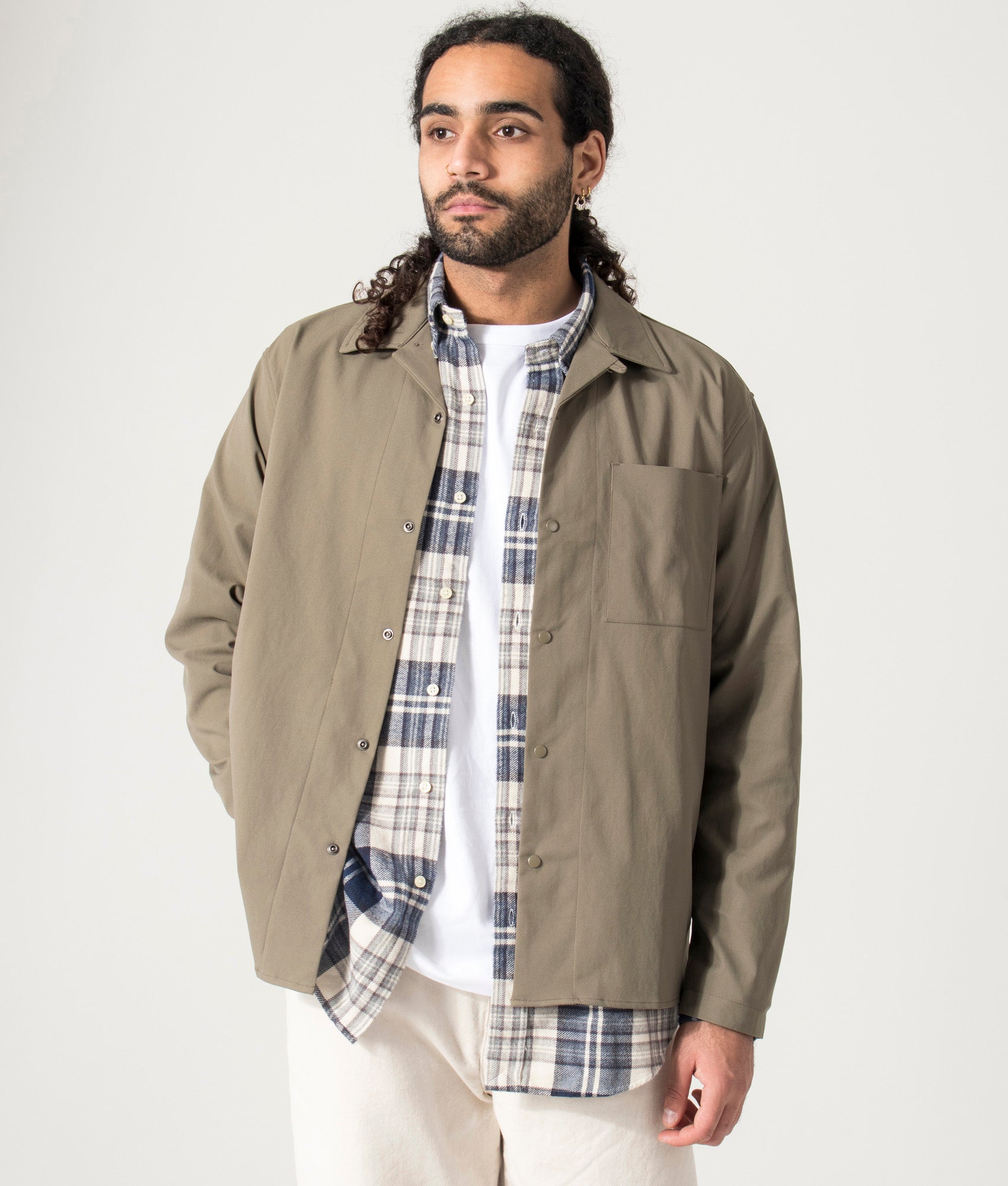 Norse Projects Carsten Solotex Long Sleeve Shirt in Green | EQVVS Mens