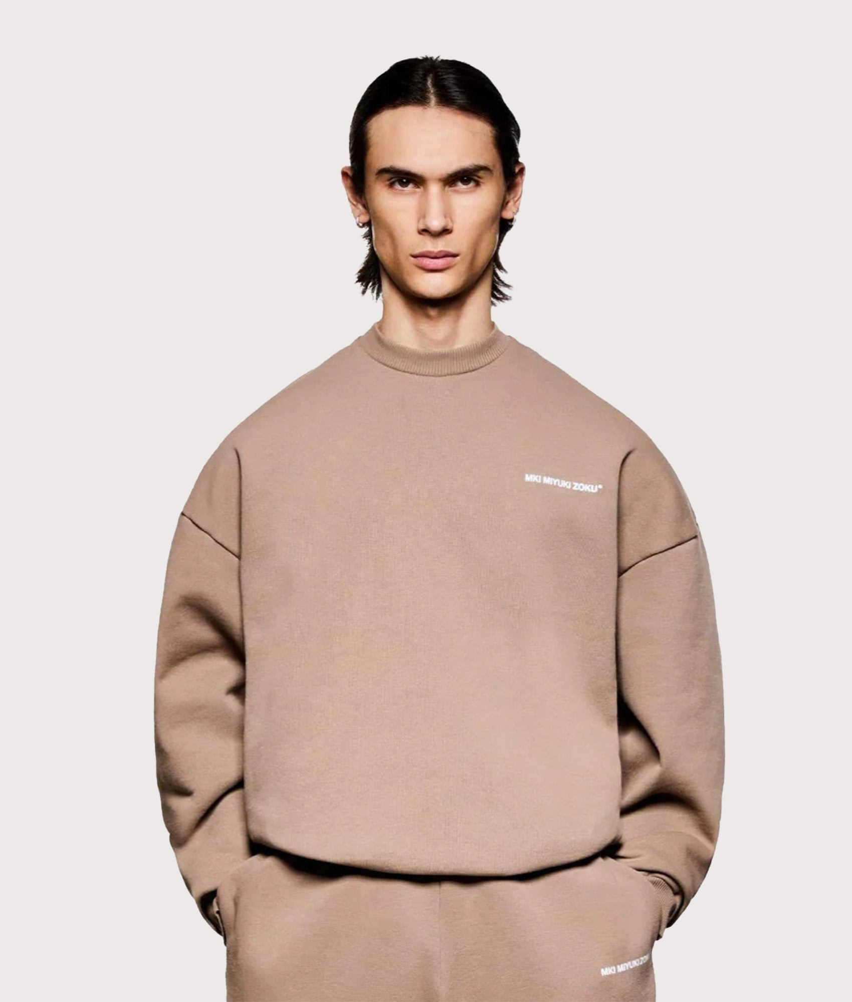 Oversized Uniform CN Sweatshirt in Mushroom | MKI MIYUKI ZOKU | EQVVS