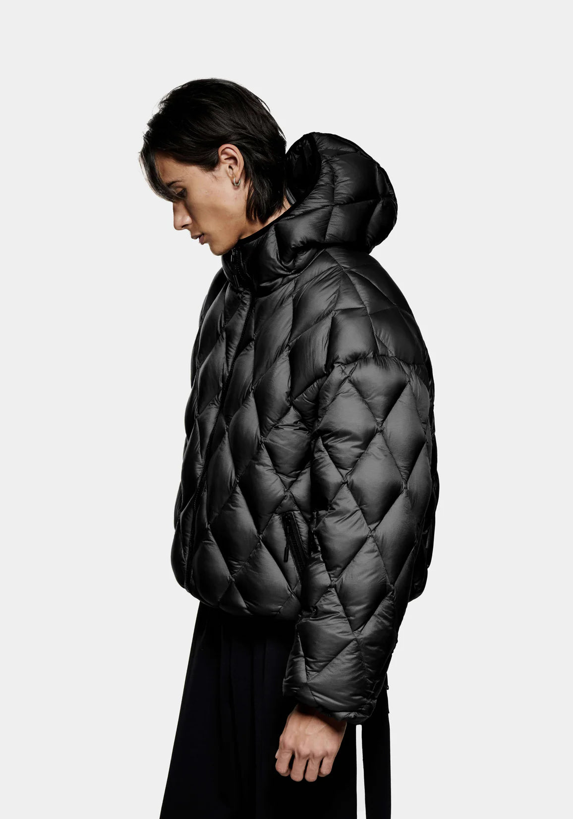 Translucent Diamond Bubble Jacket Black | MKI Miyuki Zoku | EQVVS