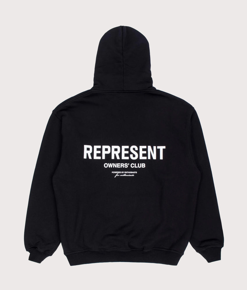 Represent Owners Club Hoodie Black Relaxed Fit | EQVVS | Menswear