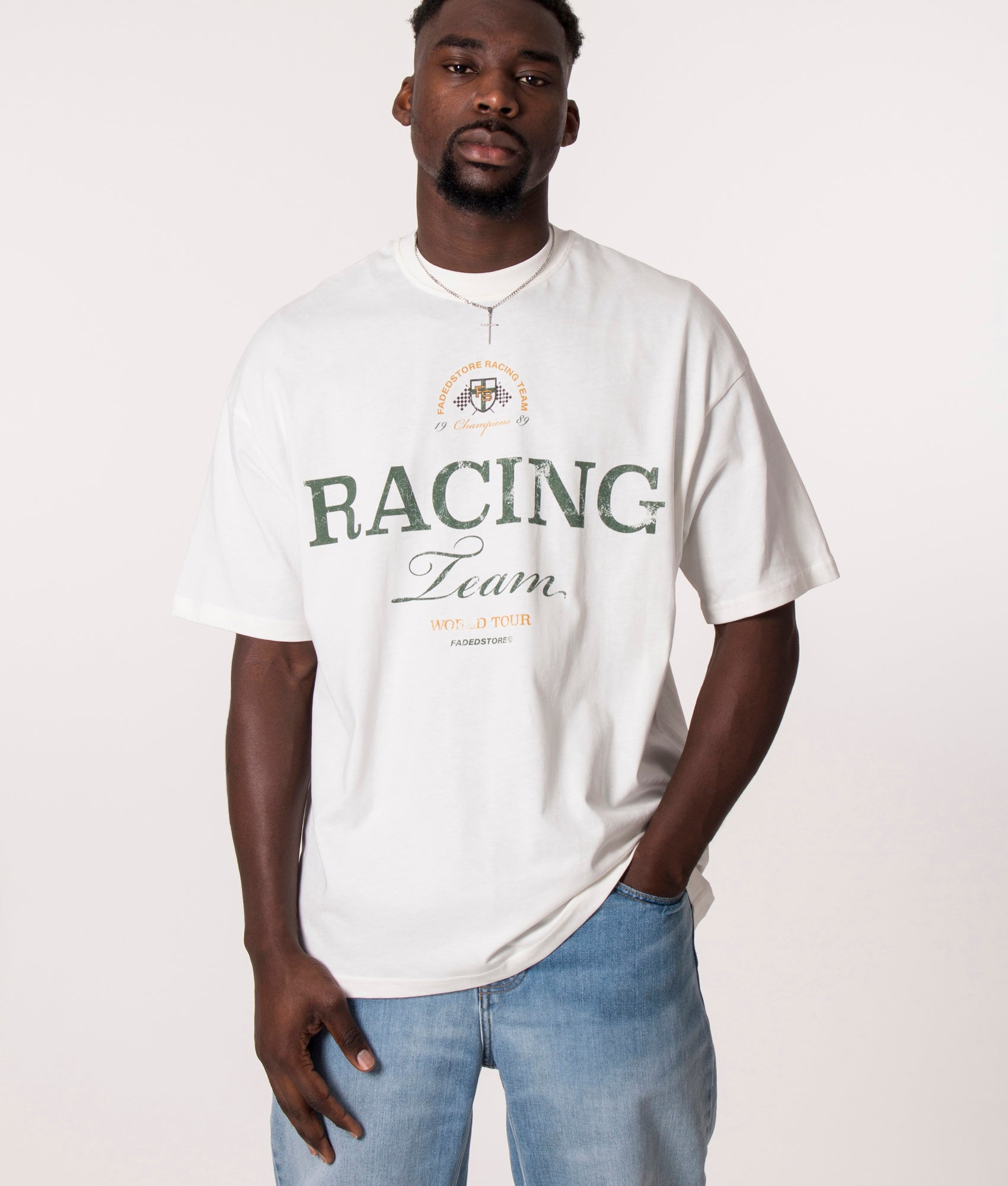 Faded Racing Team T-Shirt Off White | Faded | EQVVS