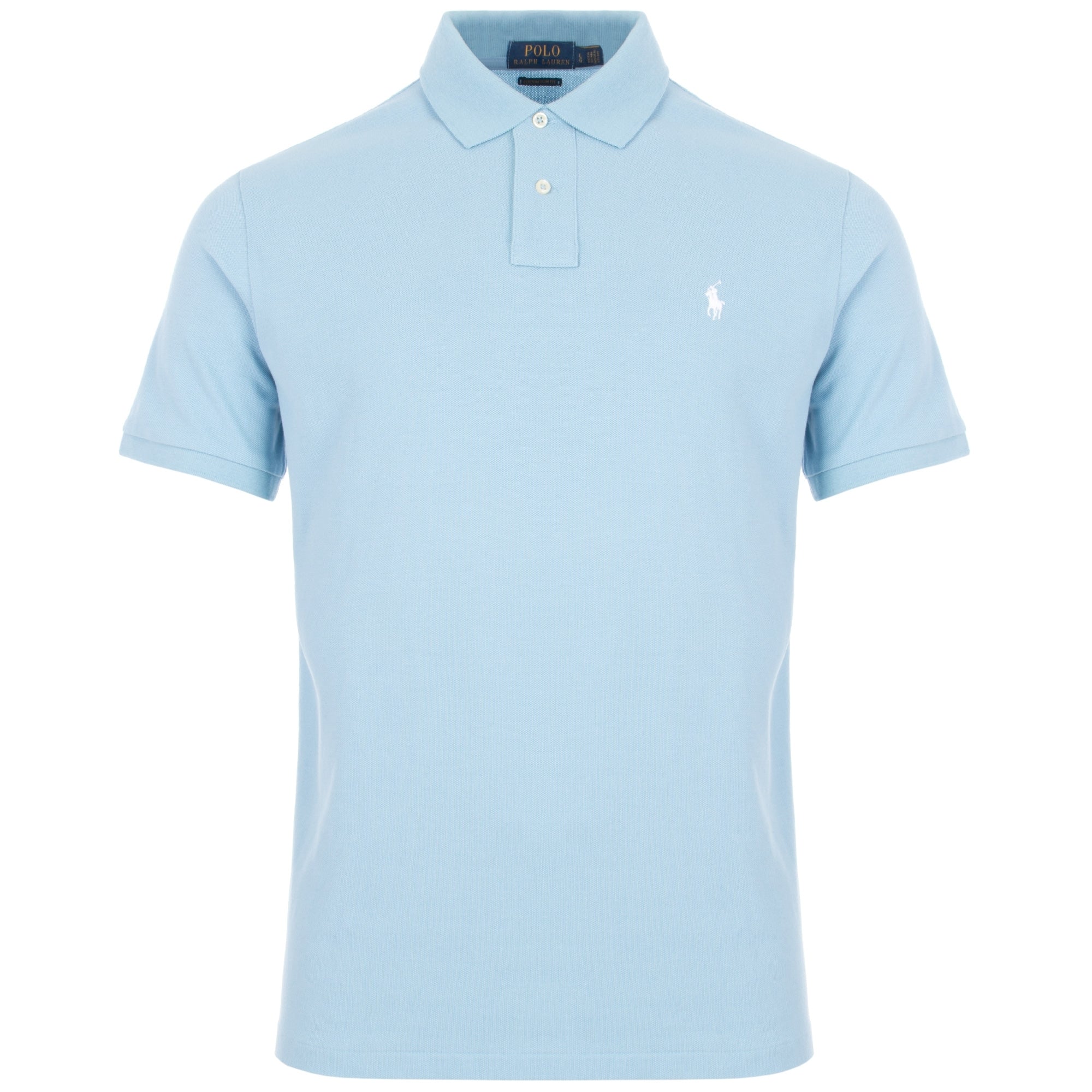 Slim Fit Cotton Piqué Polo Shirt Powder Blue | Ralph Lauren | EQVVS