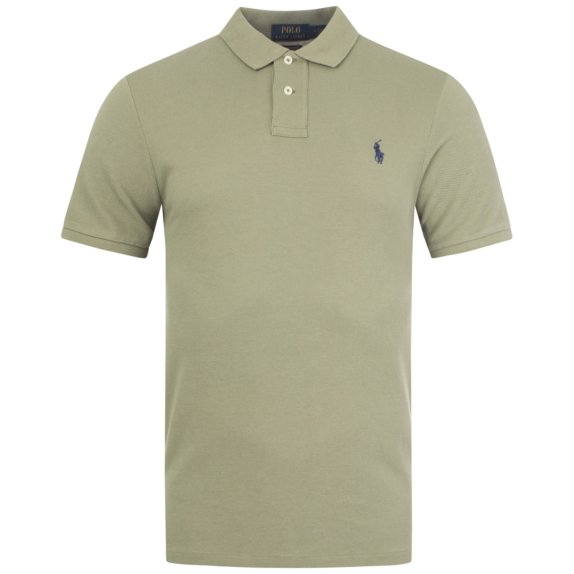 Custom Slim Cotton Pique Polo Shirt Sage Green | Polo Ralph Lauren | EQVVS